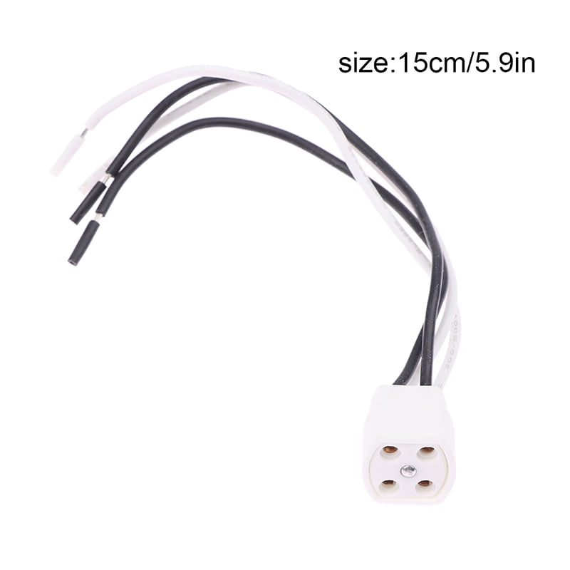 G10Q Lamp Holder With 15/25cm Long Cable Ring Lamp Plug 4pins Lamp Base Insulating Tube ...