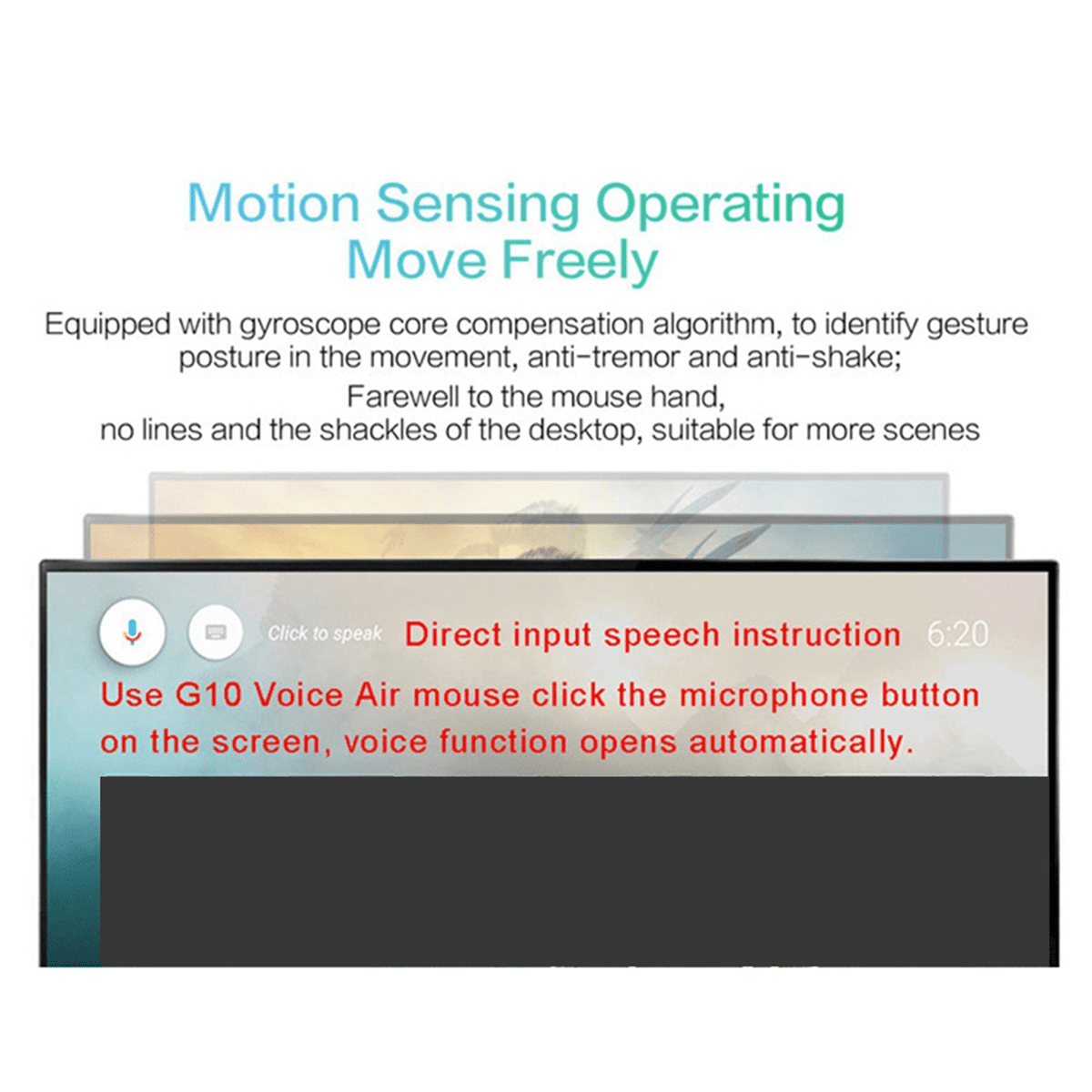 G10S 2.4G 3 Pcs/Set Voice Air Flying Mouse Gyroscope Wireless Infrared ...