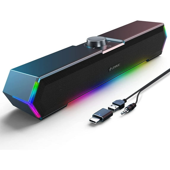 G11 Computer Speakers for Desktop, Touch Lights PC Speakers with Surge ...