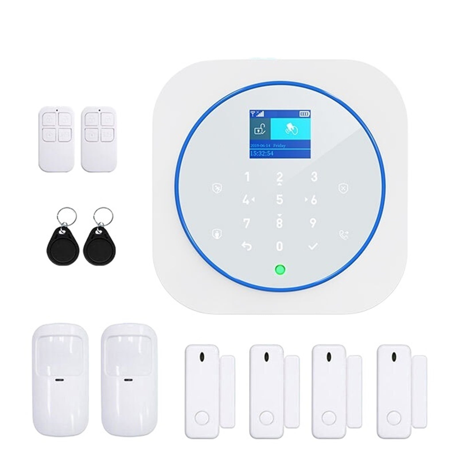G12 Security Alarm System Tuya Wifi Wireless Touch Keypad GSM RFID Card ...
