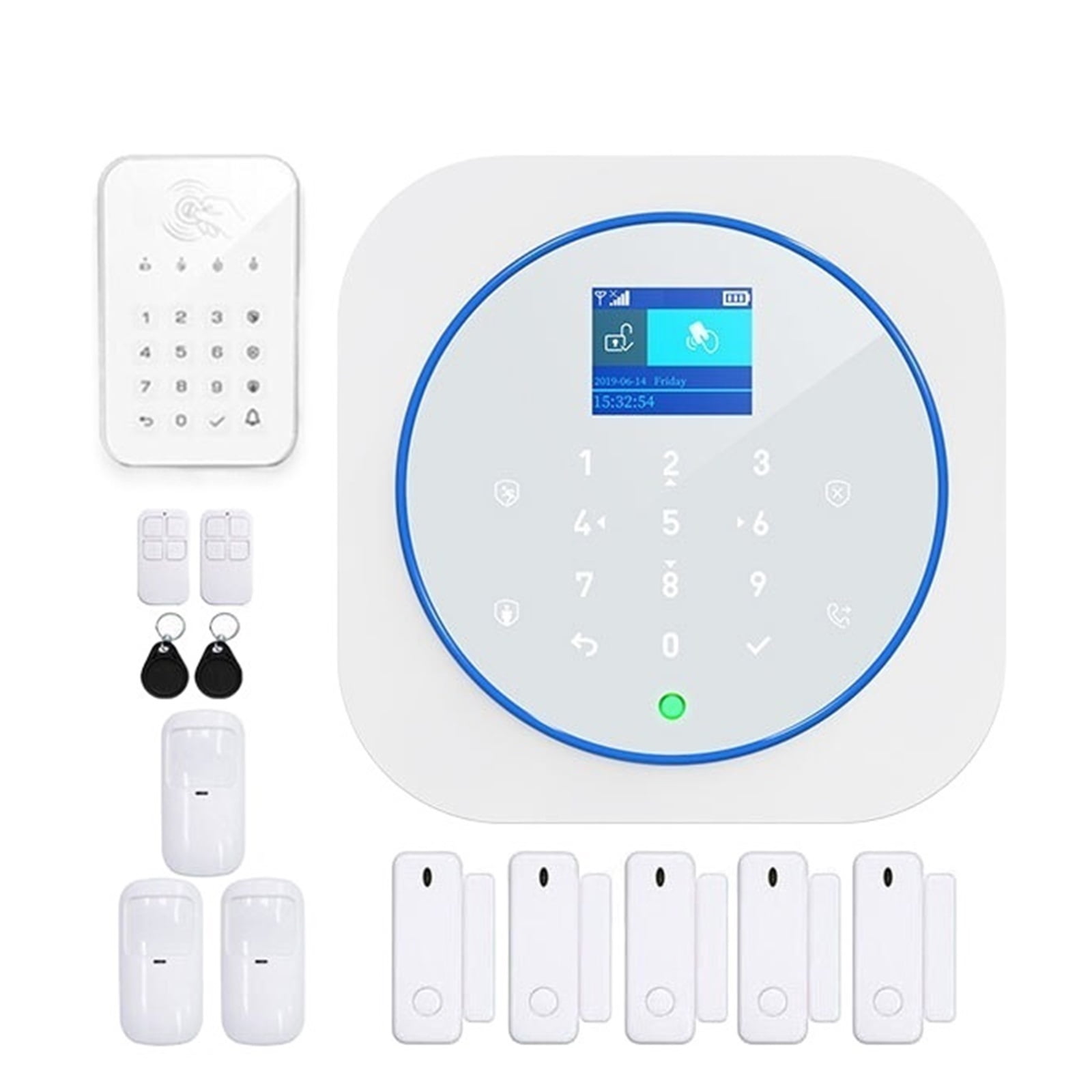 G12 Security Alarm System Tuya Wifi Wireless Touch Keypad GSM RFID Card ...