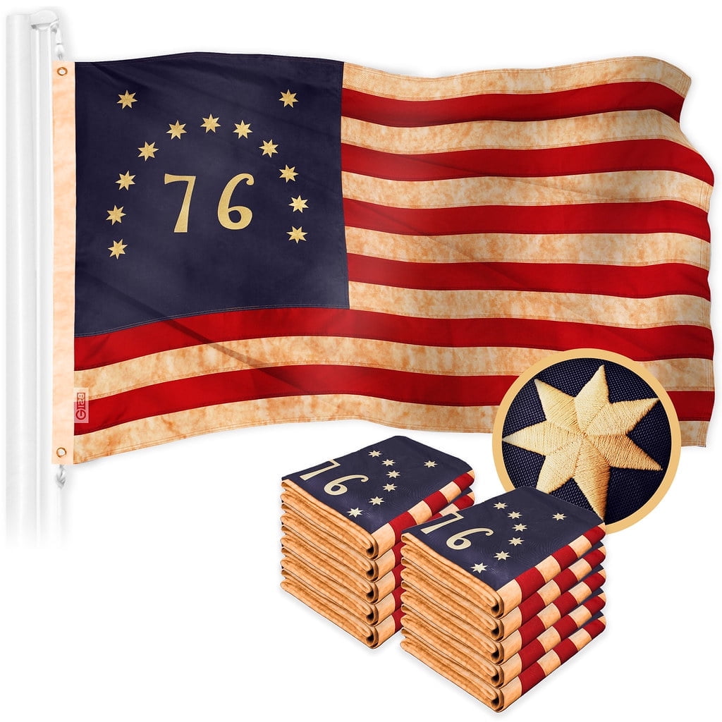 G128 10 Pack: Bennington 76 Tea-Stained Flag | 2.5x4 Ft | ToughWeave ...