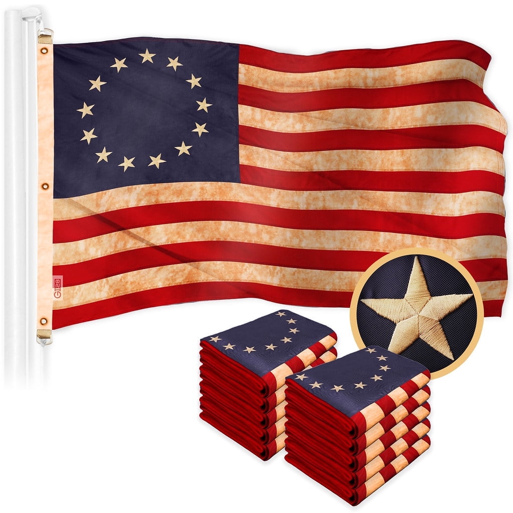 G128 10 Pack: Betsy Ross Tea-Stained Flag | 6x10 Ft | ToughWeave Pro ...