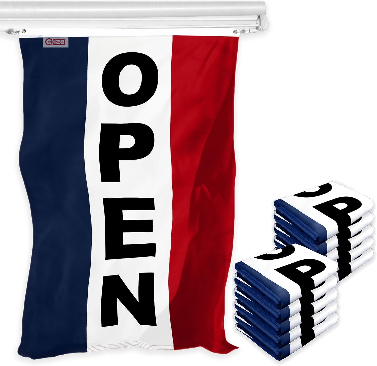G128 10 Pack: Open Vertical Flag | 3x5 Ft | LiteWeave Pro Series ...
