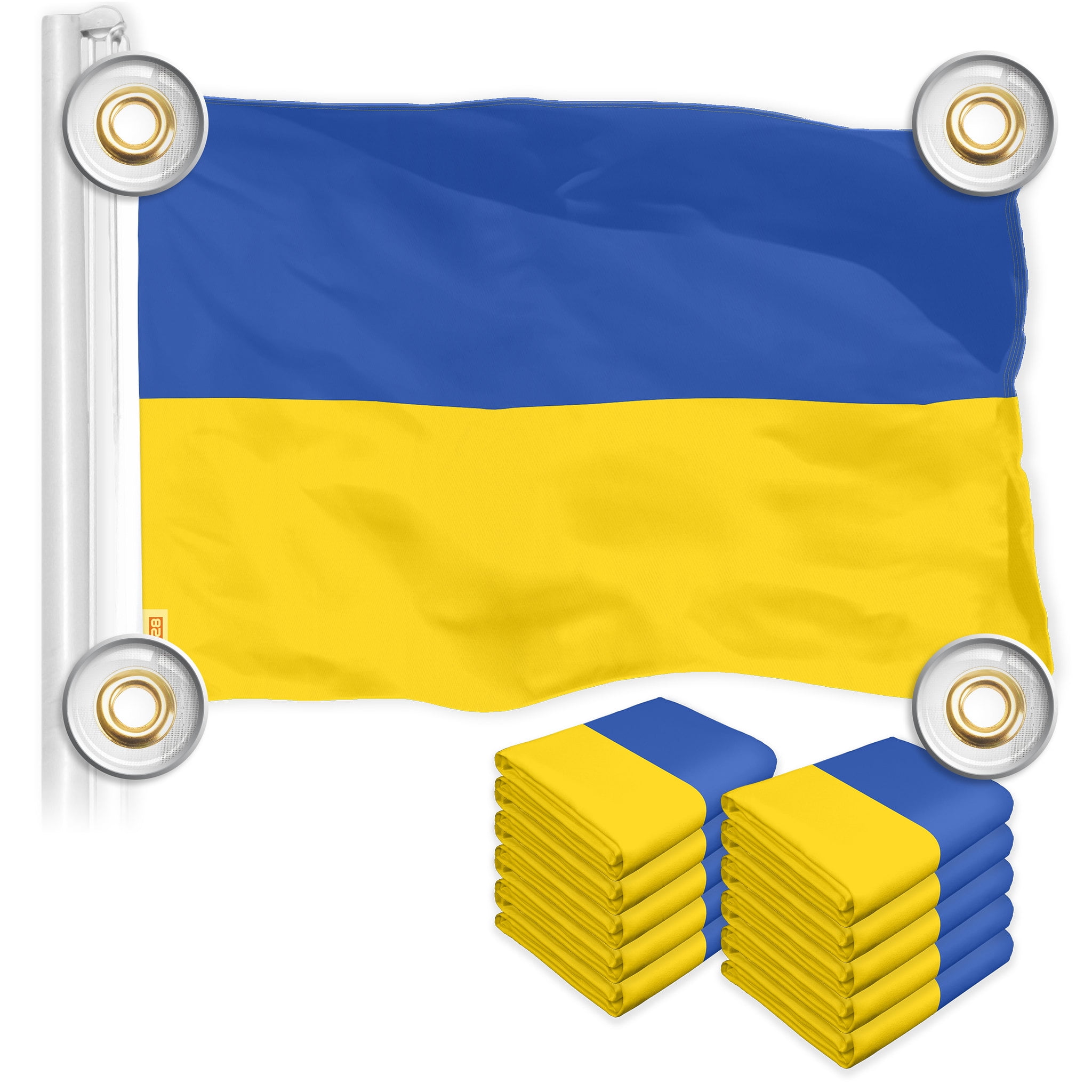 G128 10 Pack: Ukraine Ukrainian Flag | 3x5 Ft | LiteWeave Pro Series ...
