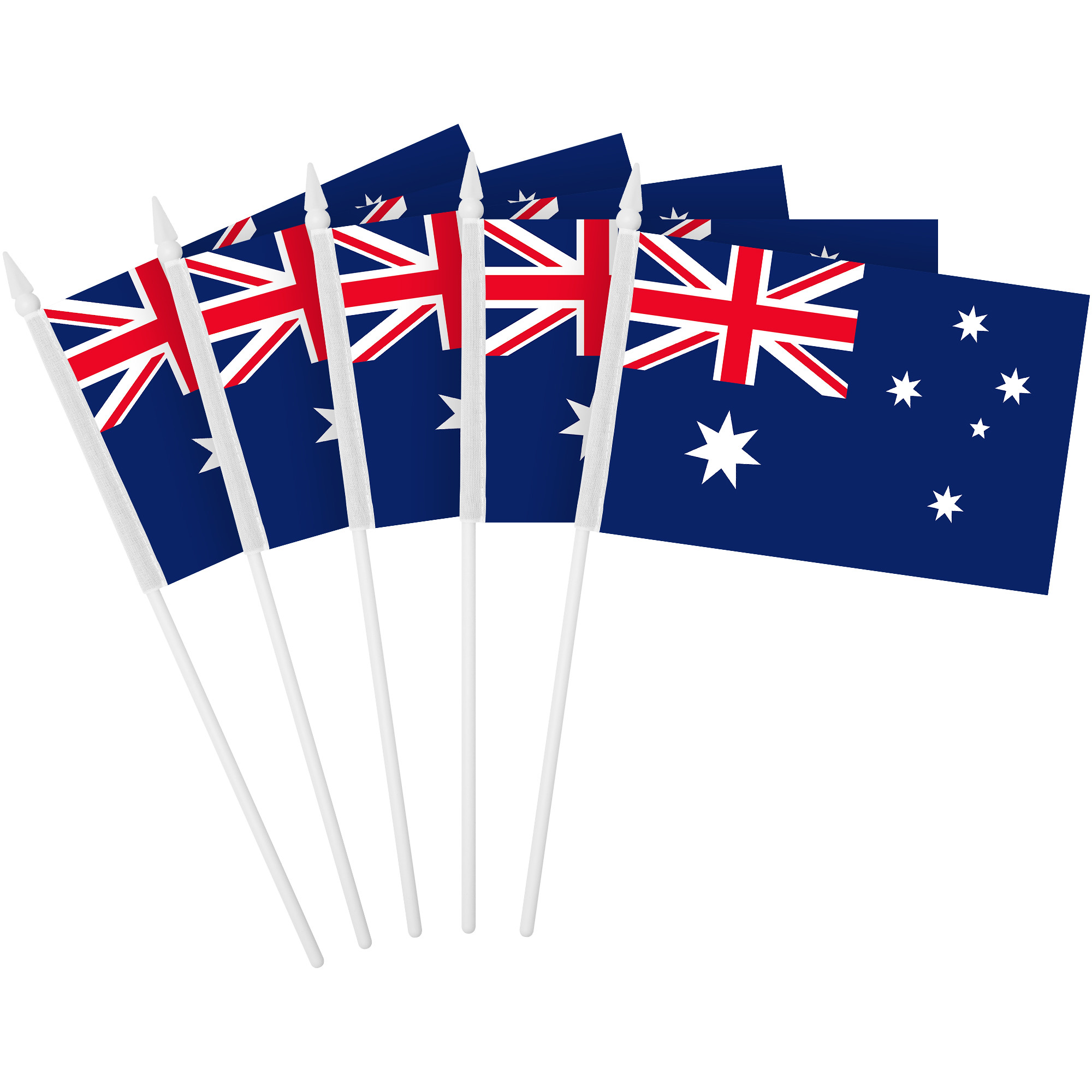 G128 12 Pack Handheld Australia Australian Stick Flags | 4x6 In ...