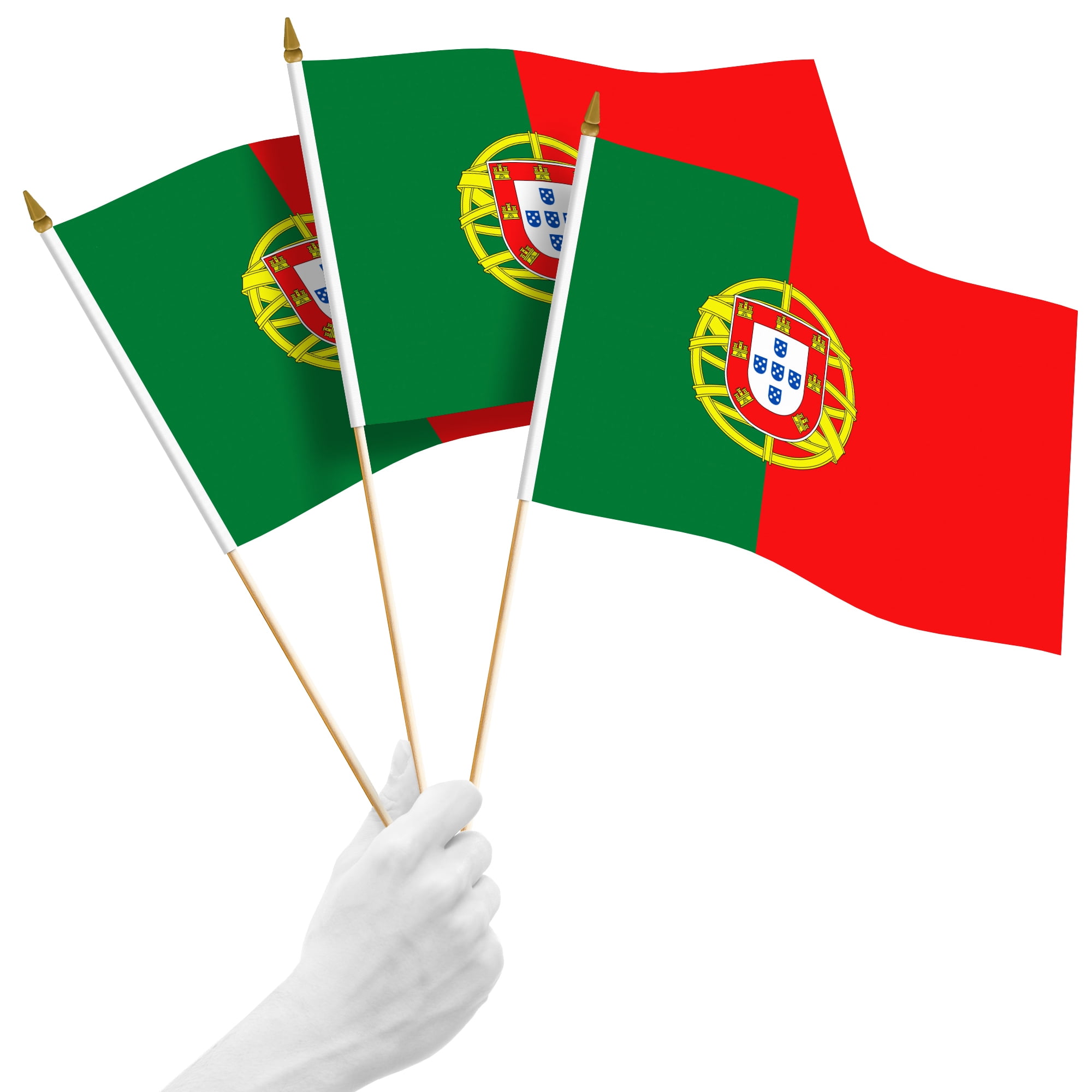 G128 12 Pack Handheld Portugal Portuguese Stick Flags | 12x18 In ...