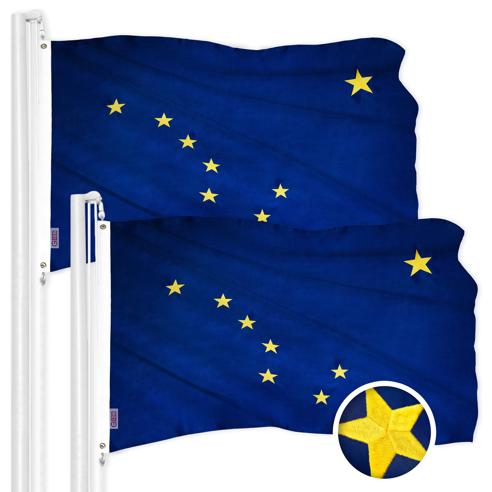 G128 2 Pack: Alaska AK State Flag | 4x6 Ft | ToughWeave Series ...
