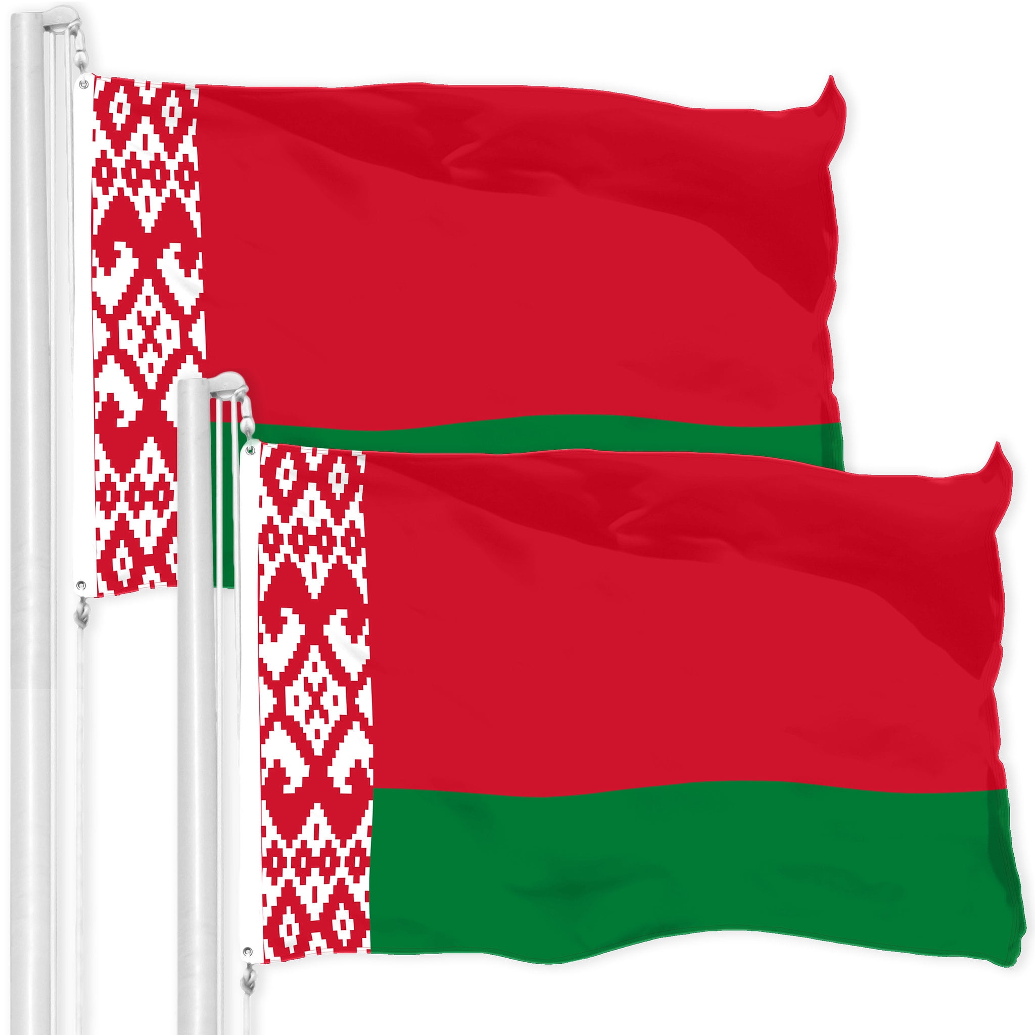 G128 2 Pack: Belarus Belarusian Flag | 3x5 Ft | LiteWeave Pro Series ...