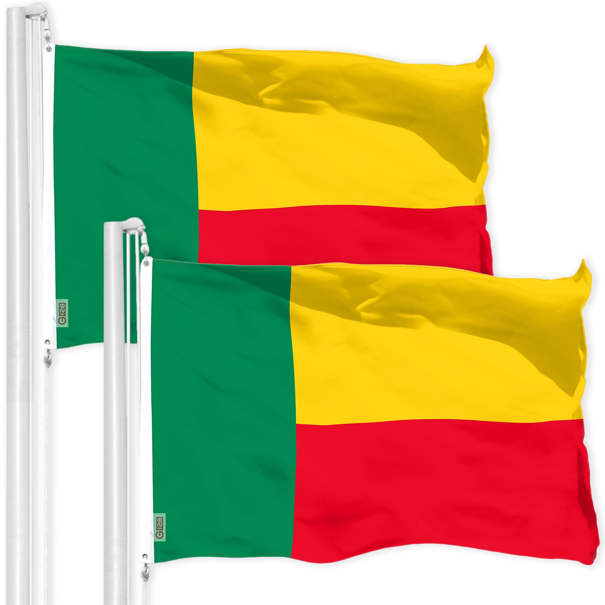 G128 2 Pack: Benin Beninese Flag | 3x5 Ft | LiteWeave Pro Series ...