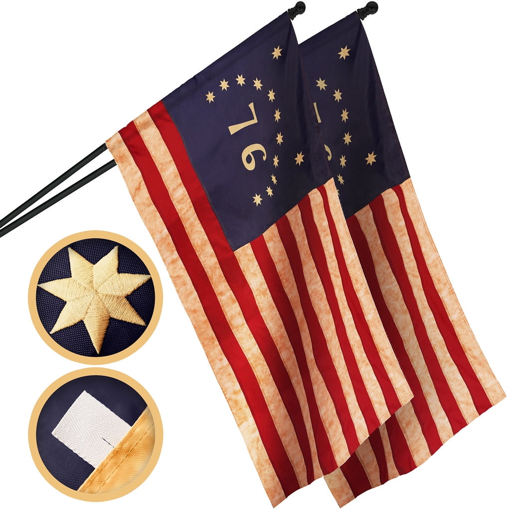 G128 2 Pack: Bennington 76 Tea-Stained Flag | 3x5 Ft | ToughWeave Pro ...