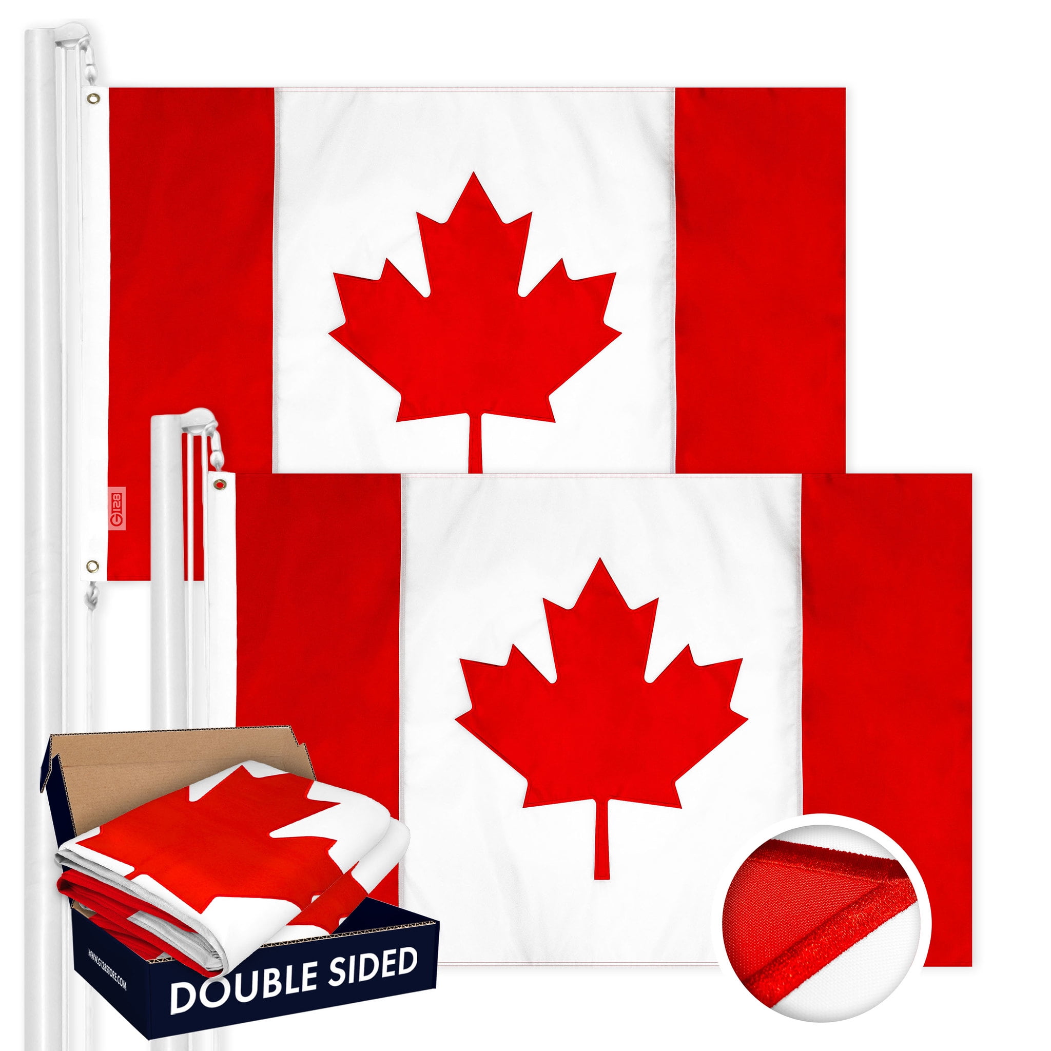 G128 2 Pack: Canada Canadian Flag | 2.5x4 Ft | Double ToughWeave Series ...