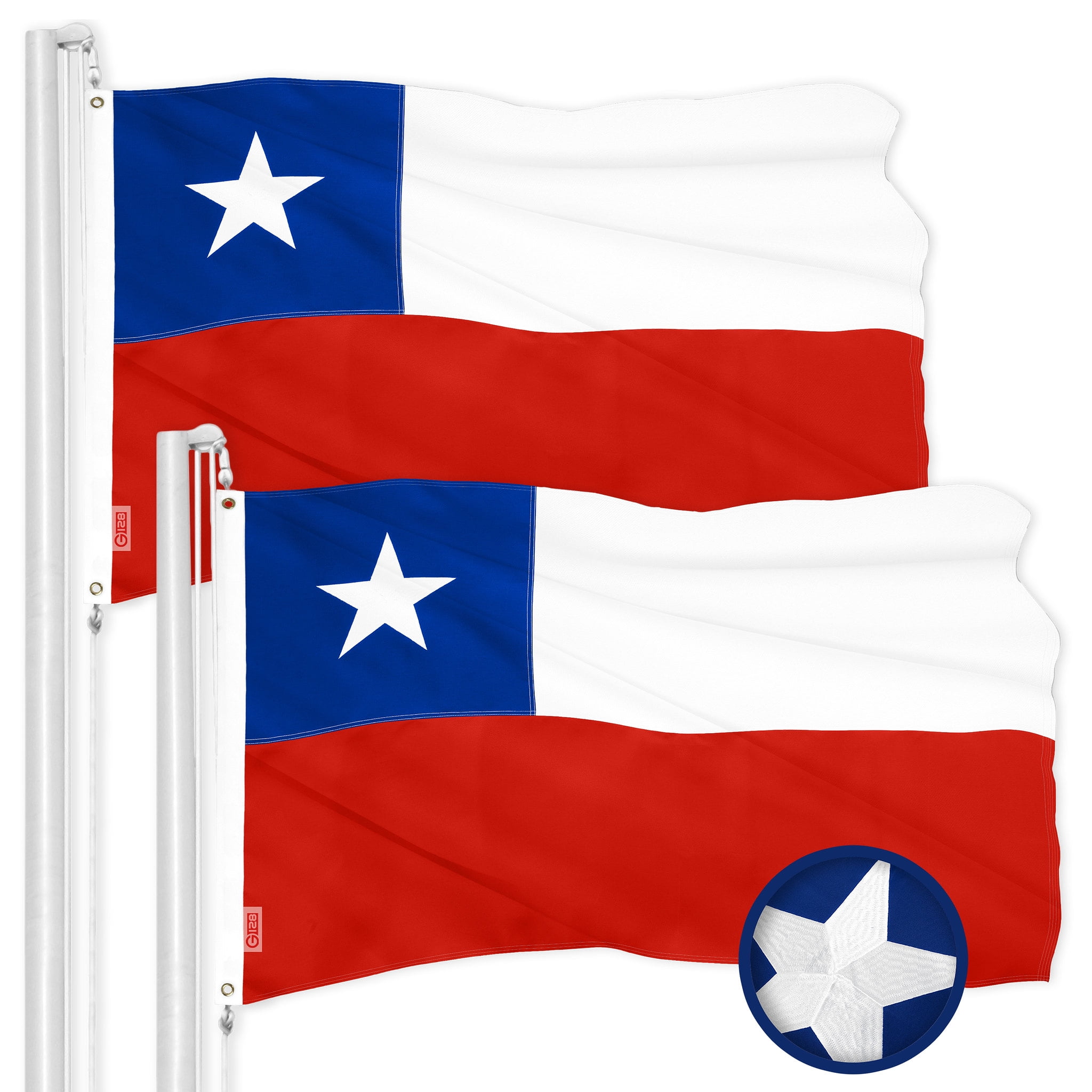 G128 2 Pack: Chile Chilean Flag | 3x5 Ft | ToughWeave Series ...