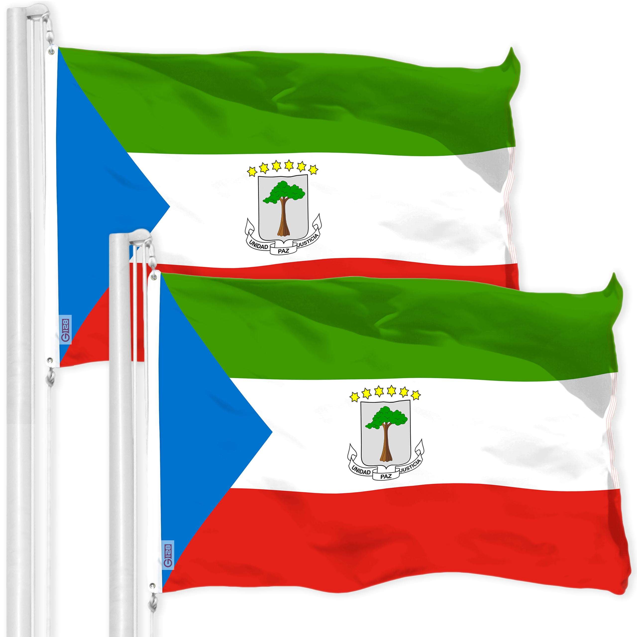 G128 2 Pack: Equatorial Guinea Flag | 3x5 Ft | LiteWeave Pro Series ...