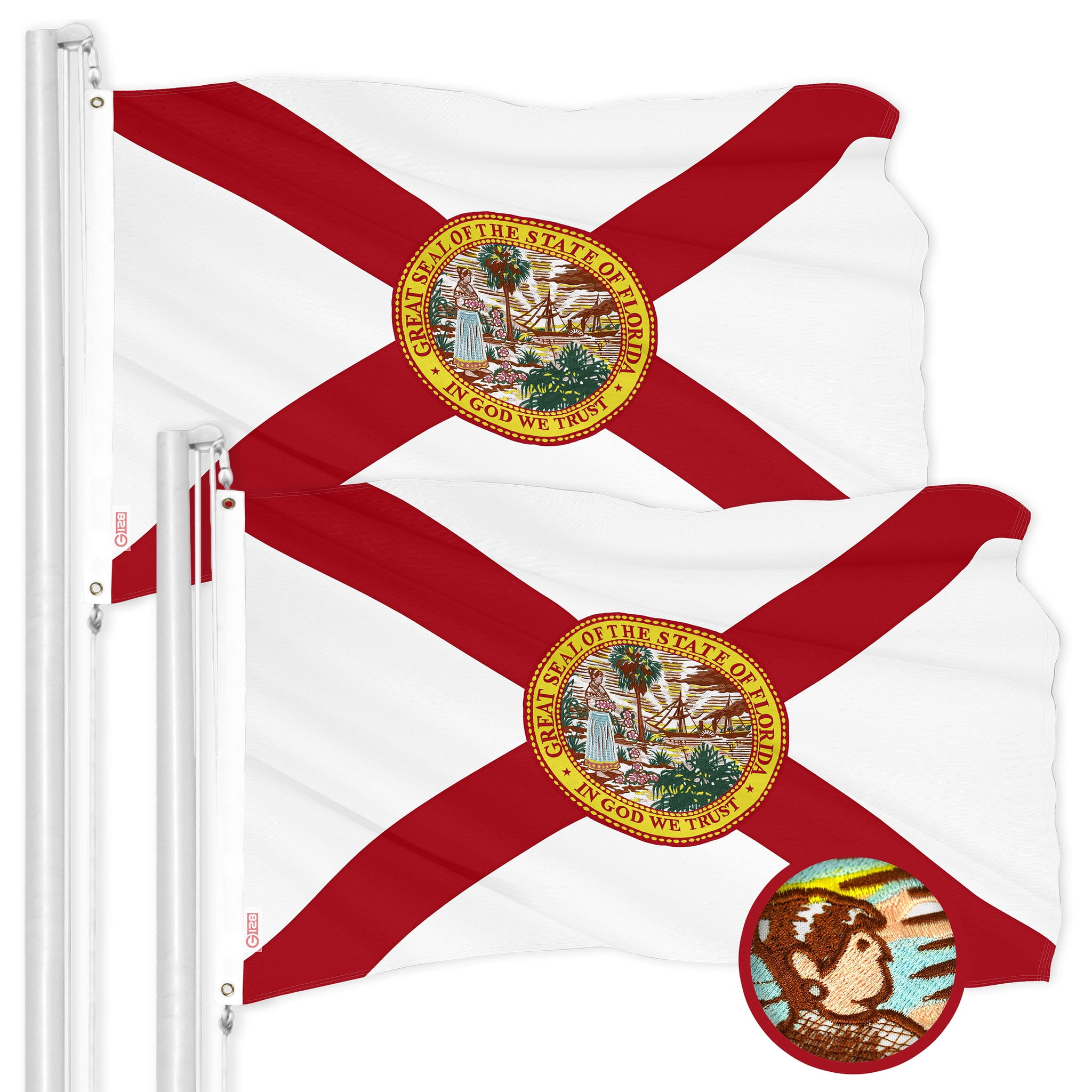 G128 2 Pack: Florida FL State Flag | 3x5 Ft | ToughWeave Series ...