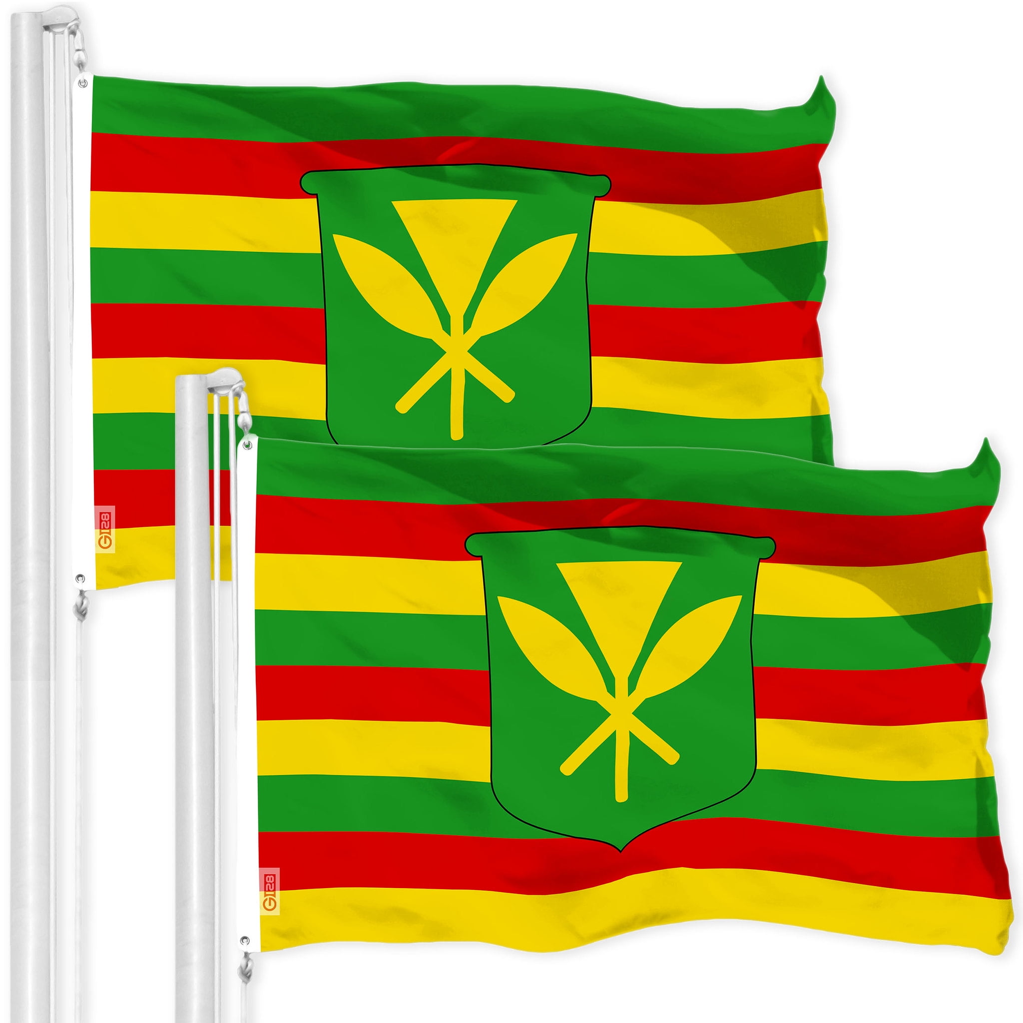 G128 2 Pack: Hawaii Kanaka Maoli Flag | 3x5 Ft | LiteWeave Pro Series ...