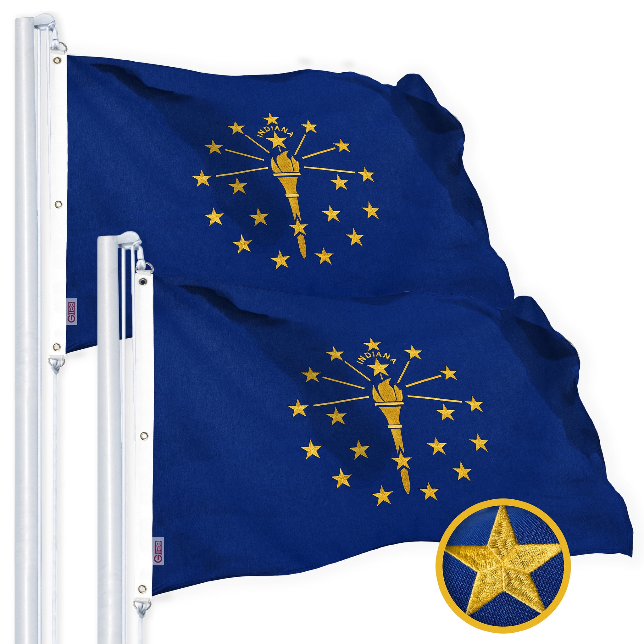 G128 2 Pack: Indiana IN State Flag | 6x10 Ft | StormFlyer Series ...