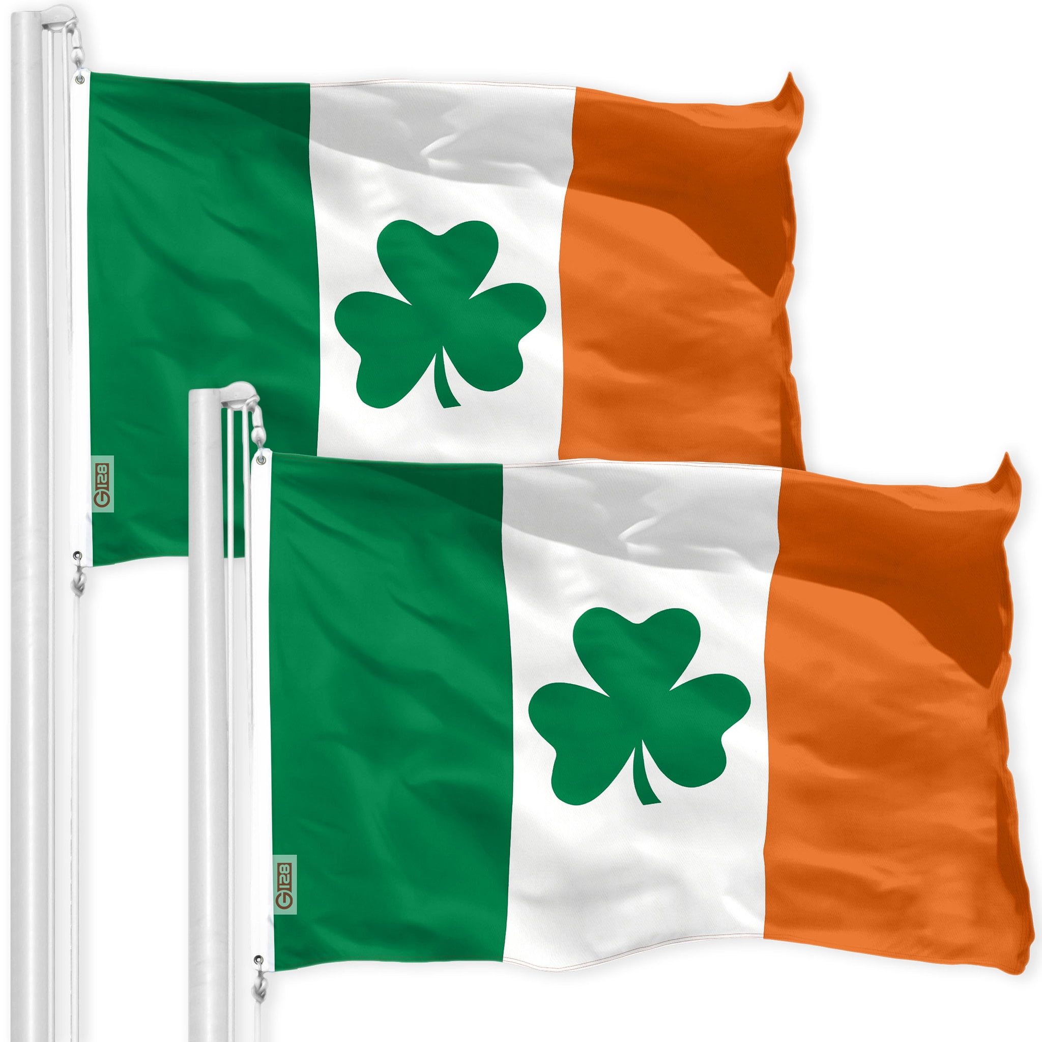 G128 2 Pack: Ireland Irish Shamrock Flag | 2x3 Ft | LiteWeave Pro ...