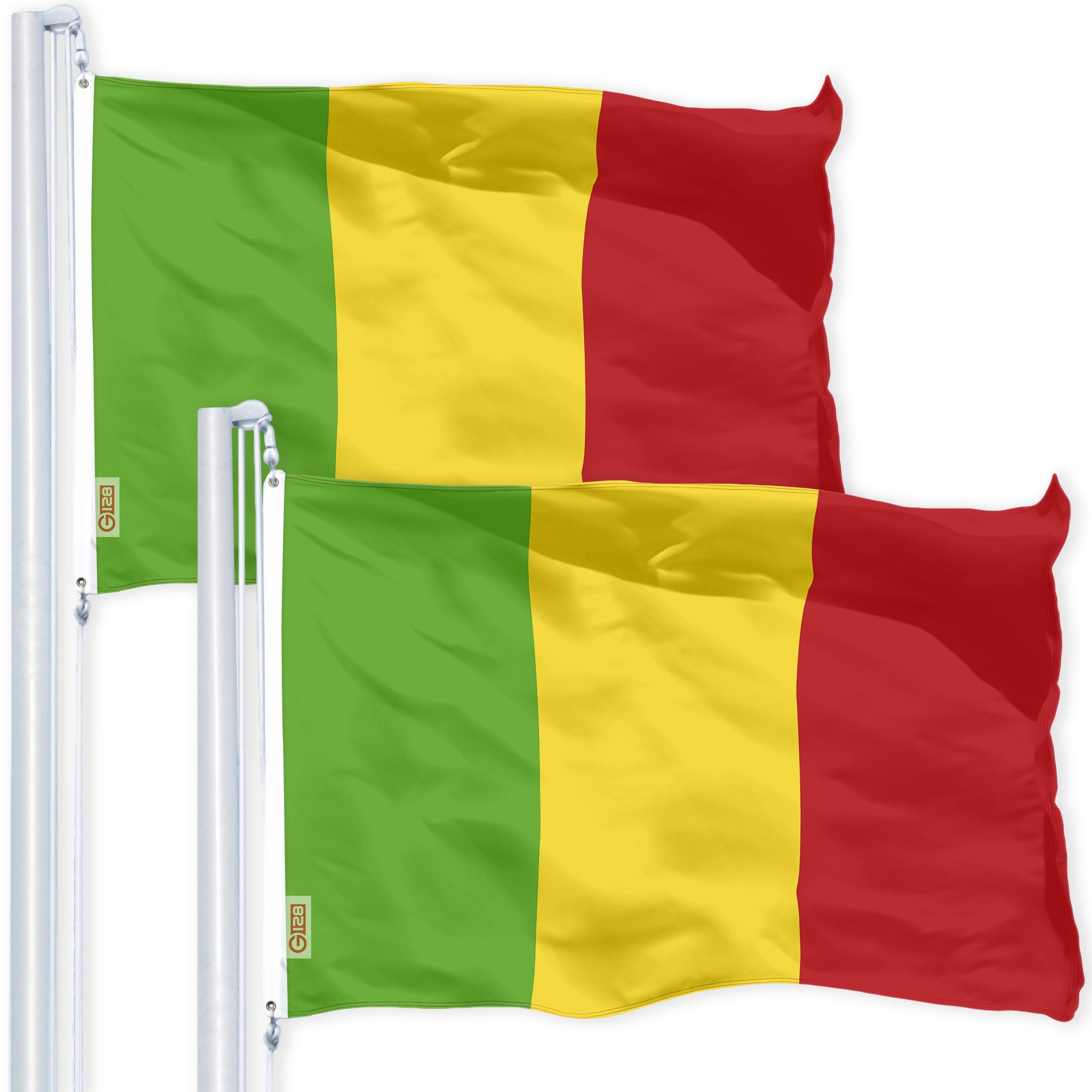 G128 – 2 Pack: Mali (Malian) Flag | 3x5 feet | Printed 150D – Indoor ...