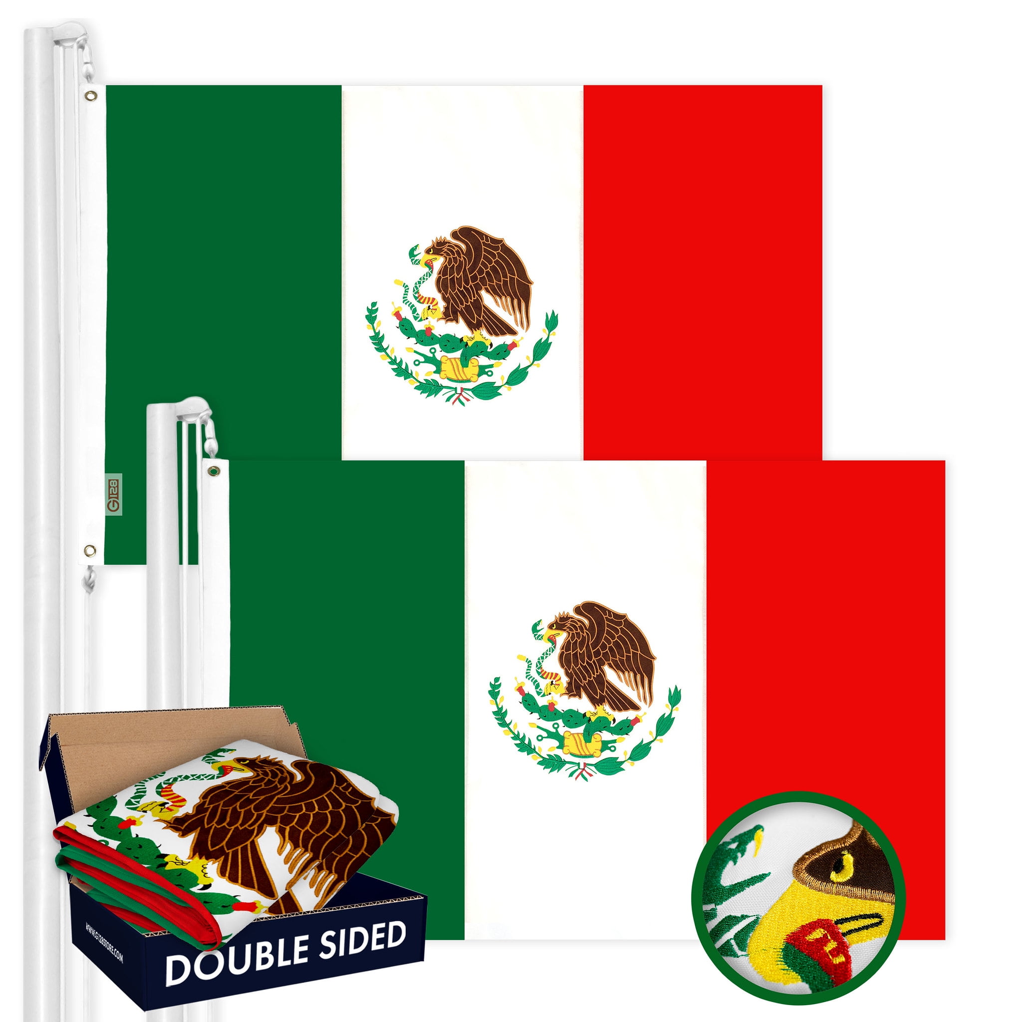 G128 2 Pack: Mexico Mexican Flag | 2.5x4 Ft | Double ToughWeave Series ...