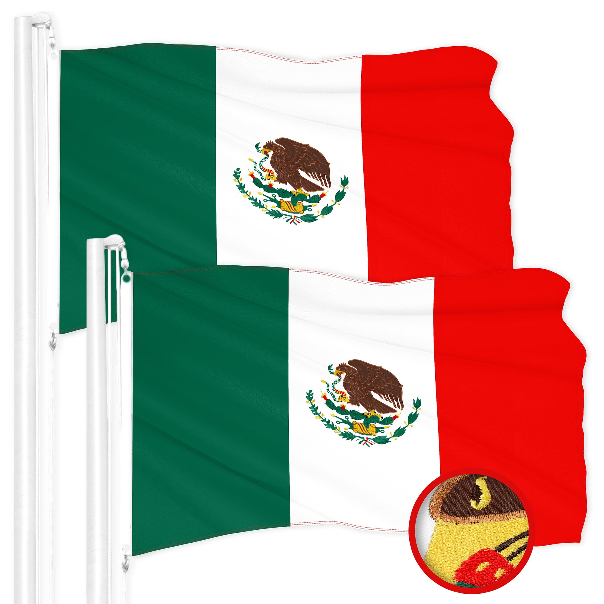 G128 2 Pack: Mexico Mexican Flag | 2x3 Ft | ToughWeave Series ...
