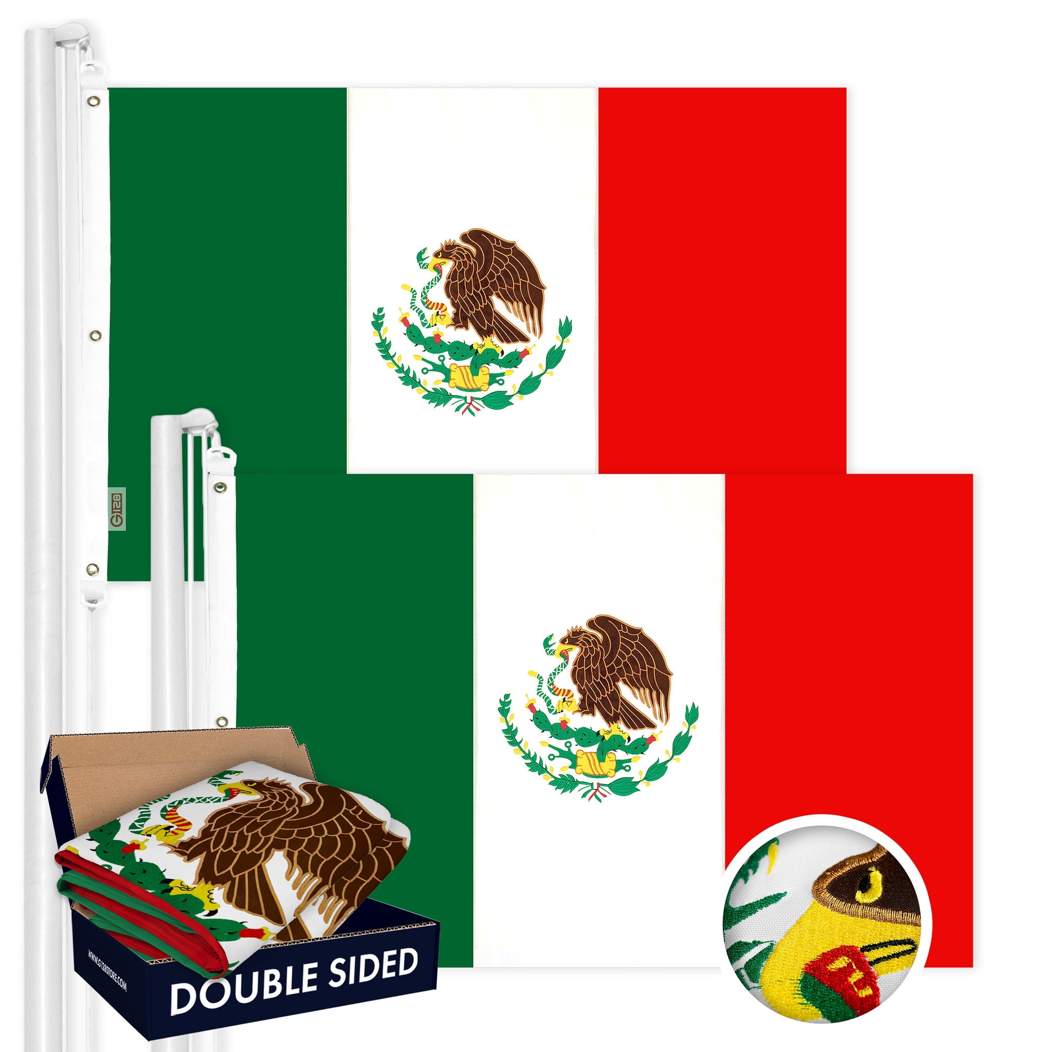 G128 2 Pack: Mexico Mexican Flag | 6x10 Ft | Double ToughWeave Series ...