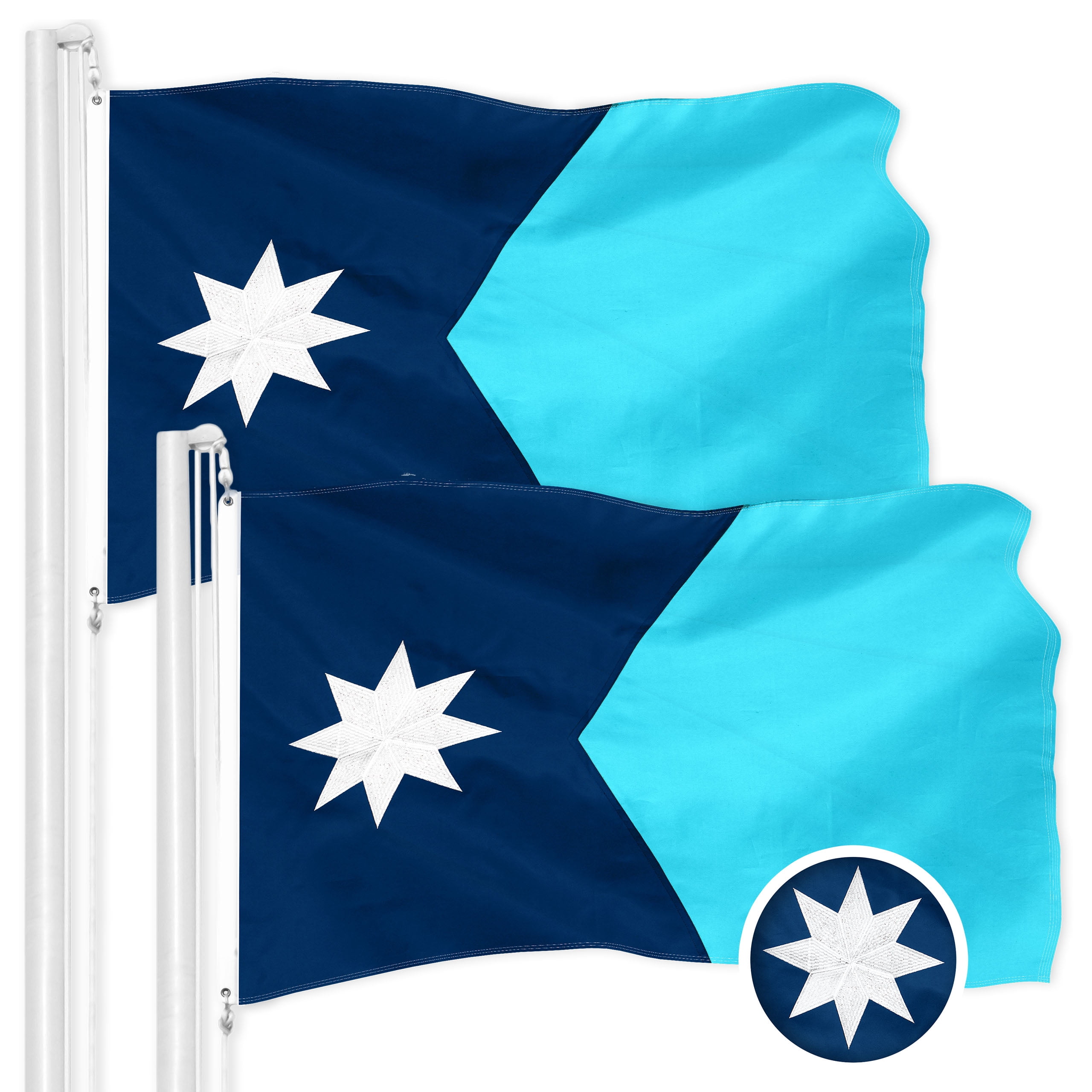 G128 2 Pack: Minnesota New Version MN State Flag | 3x5 Ft | ToughWeave ...