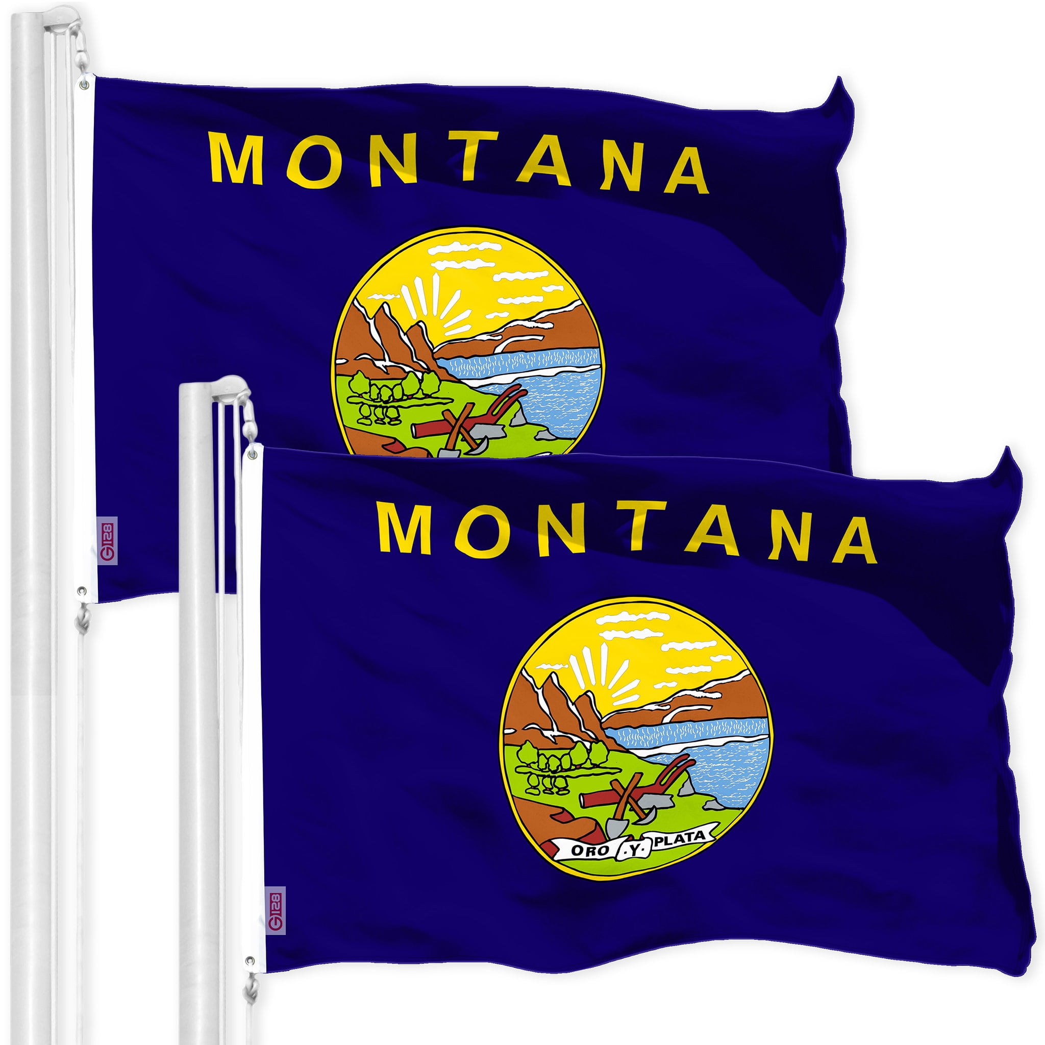 G128 2 Pack: Montana MT State Flag | 3x5 Ft | Printed 150D Polyester ...