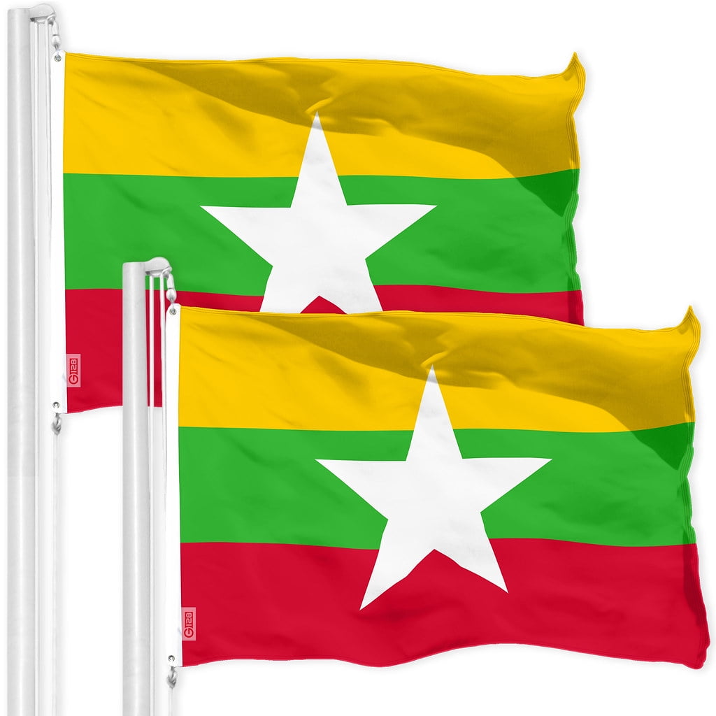 G128 2 Pack: Myanmar Burmese Flag | 3x5 Ft | LiteWeave Pro Series ...