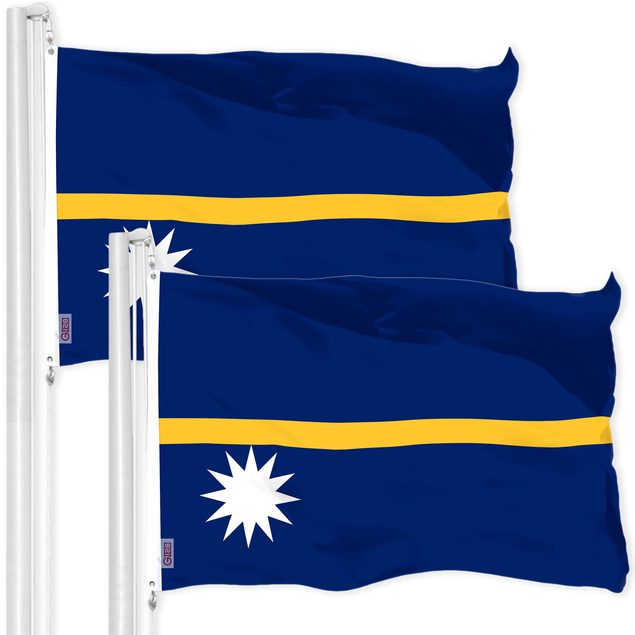 G128 2 Pack: Nauru Nauruan Flag | 3x5 Ft | LiteWeave Pro Series Printed ...