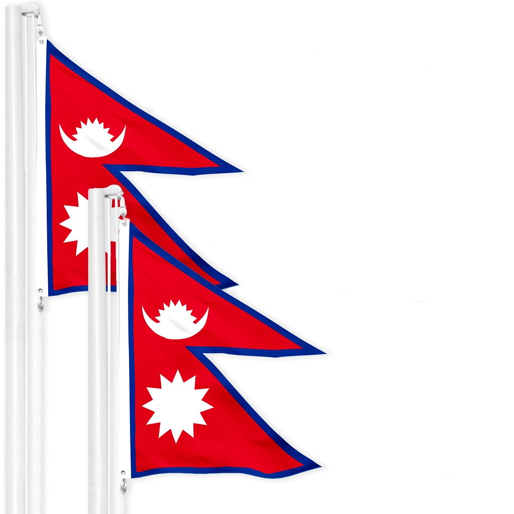 G128 2 Pack: Nepal Nepali Flag | 3x5 Ft | LiteWeave Pro Series Printed ...