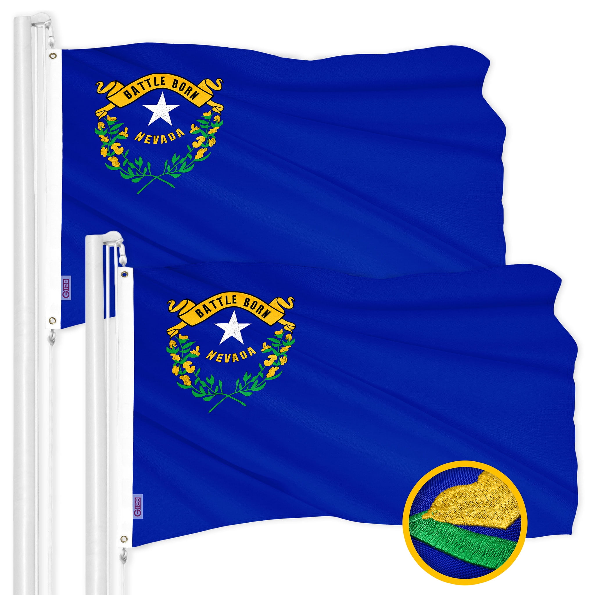 G128 2 Pack: Nevada NE State Flag | 3x5 Ft | ToughWeave Series ...