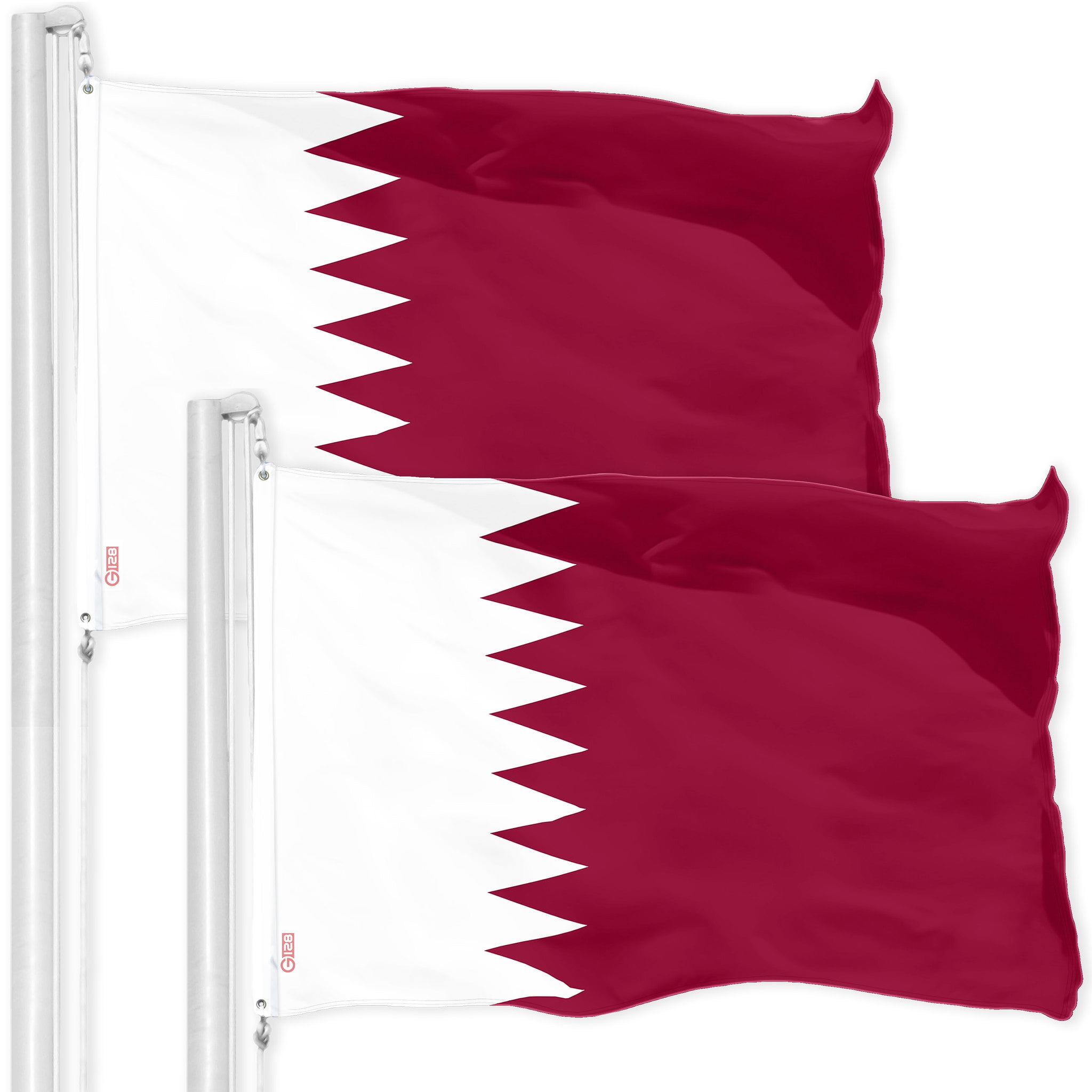 G128 2 Pack: Qatar Qatari Flag | 3x5 Ft | Printed 150D Polyester ...
