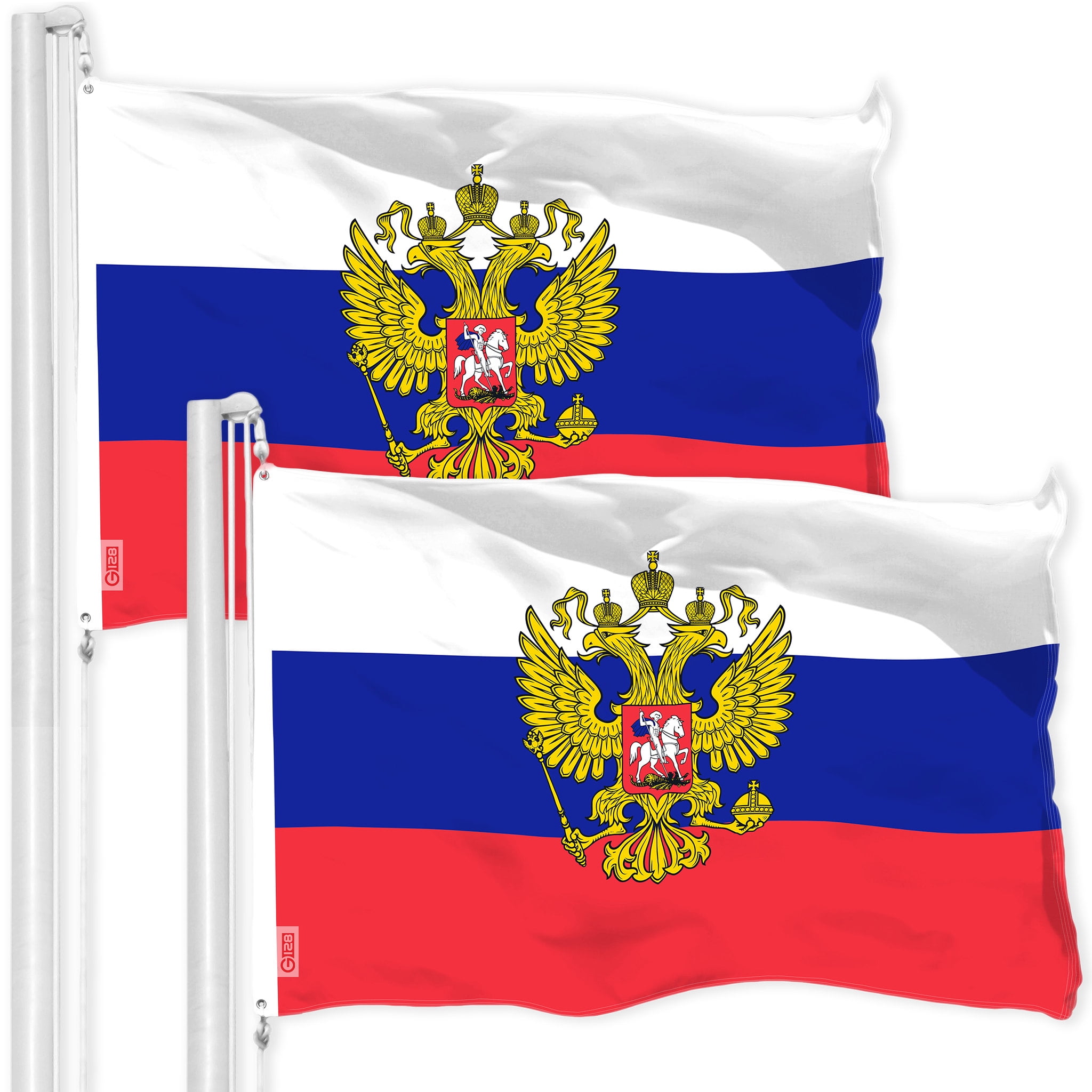 G128 2 Pack: Russia Russian Ensign Flag | 3x5 Ft | LiteWeave Pro Series ...