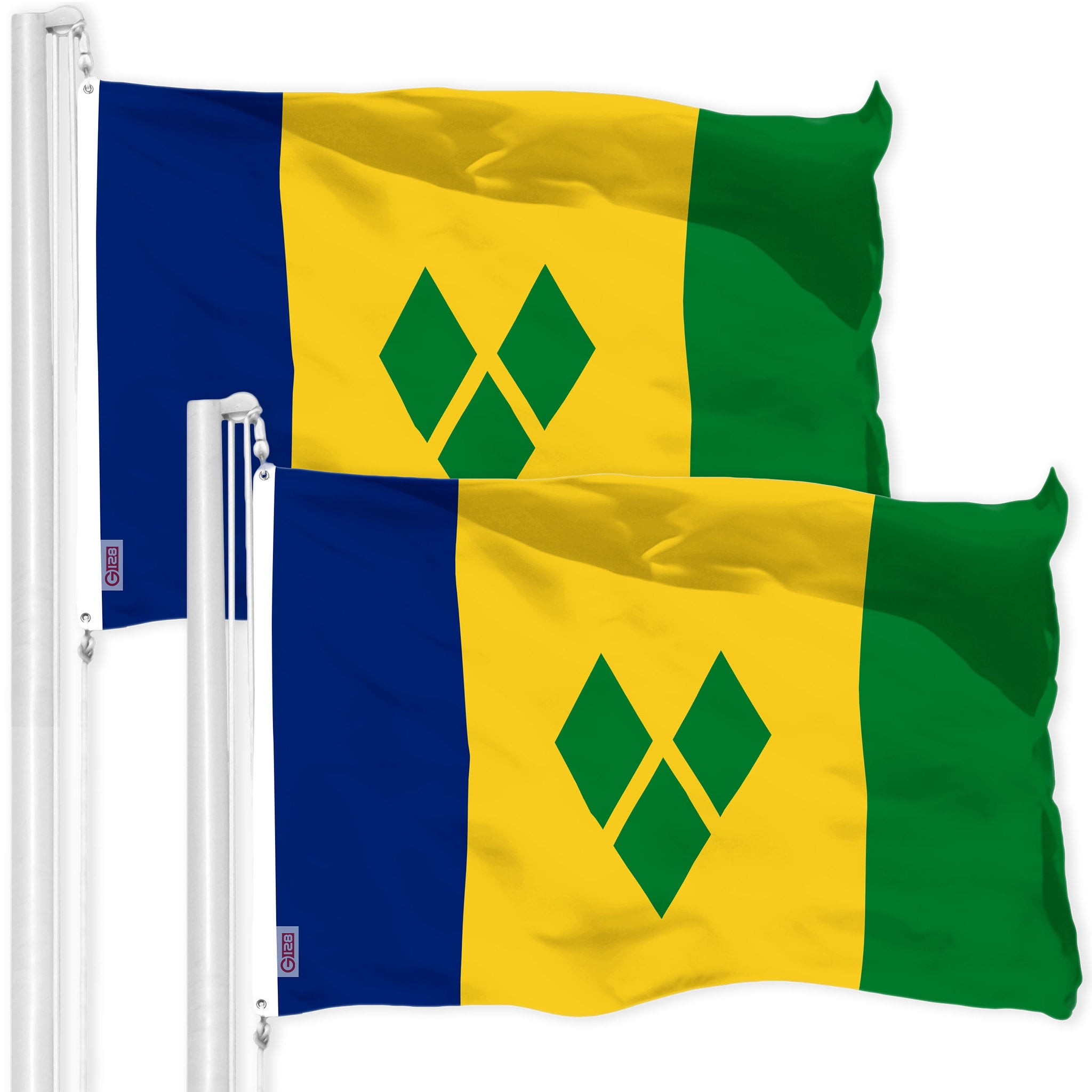 G128 2 Pack: Saint Vincent and the Grenadines Vincentian Flag | 3x5 Ft ...