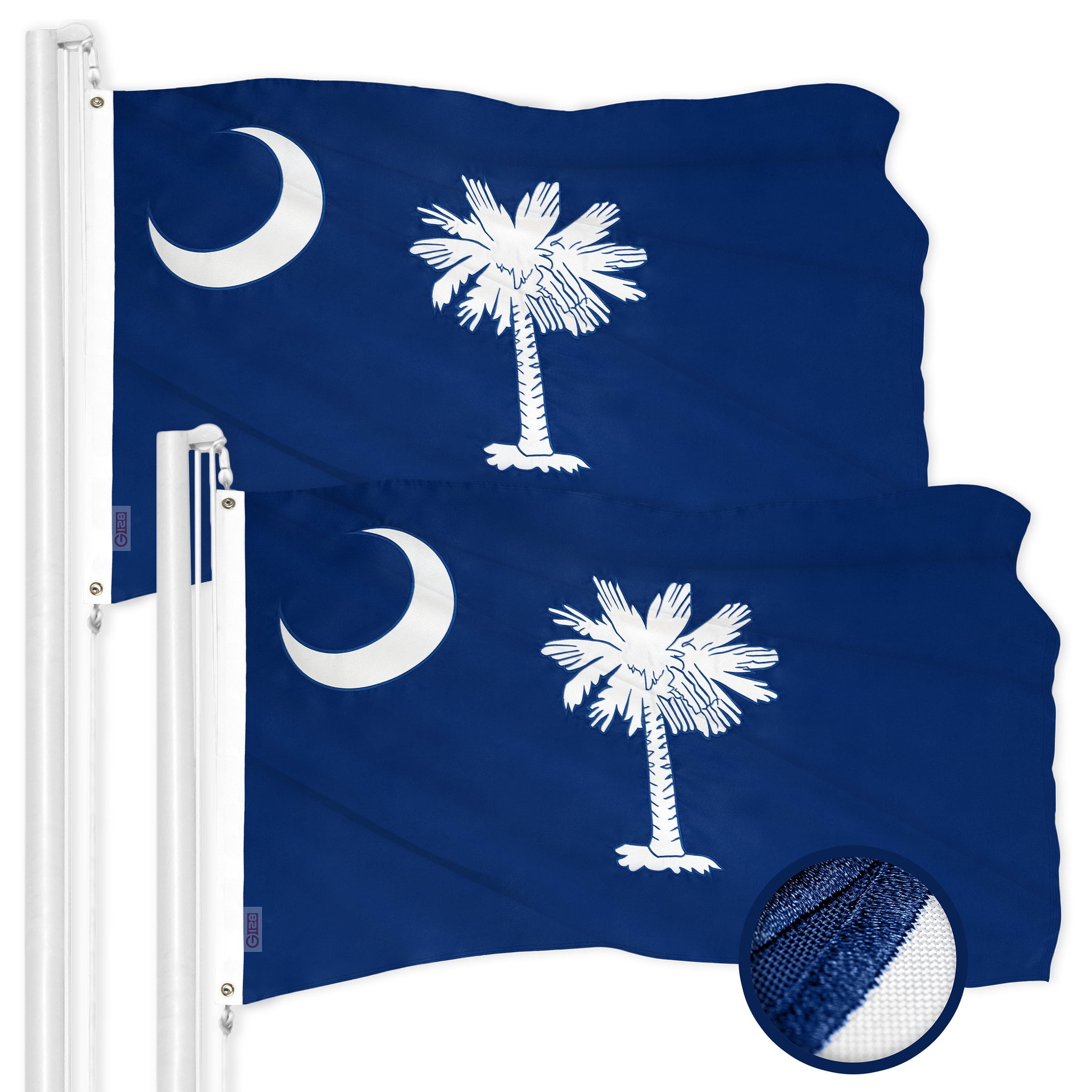 G128 2 Pack: South Carolina SC State Flag | 2x3 Ft | ToughWeave Series ...
