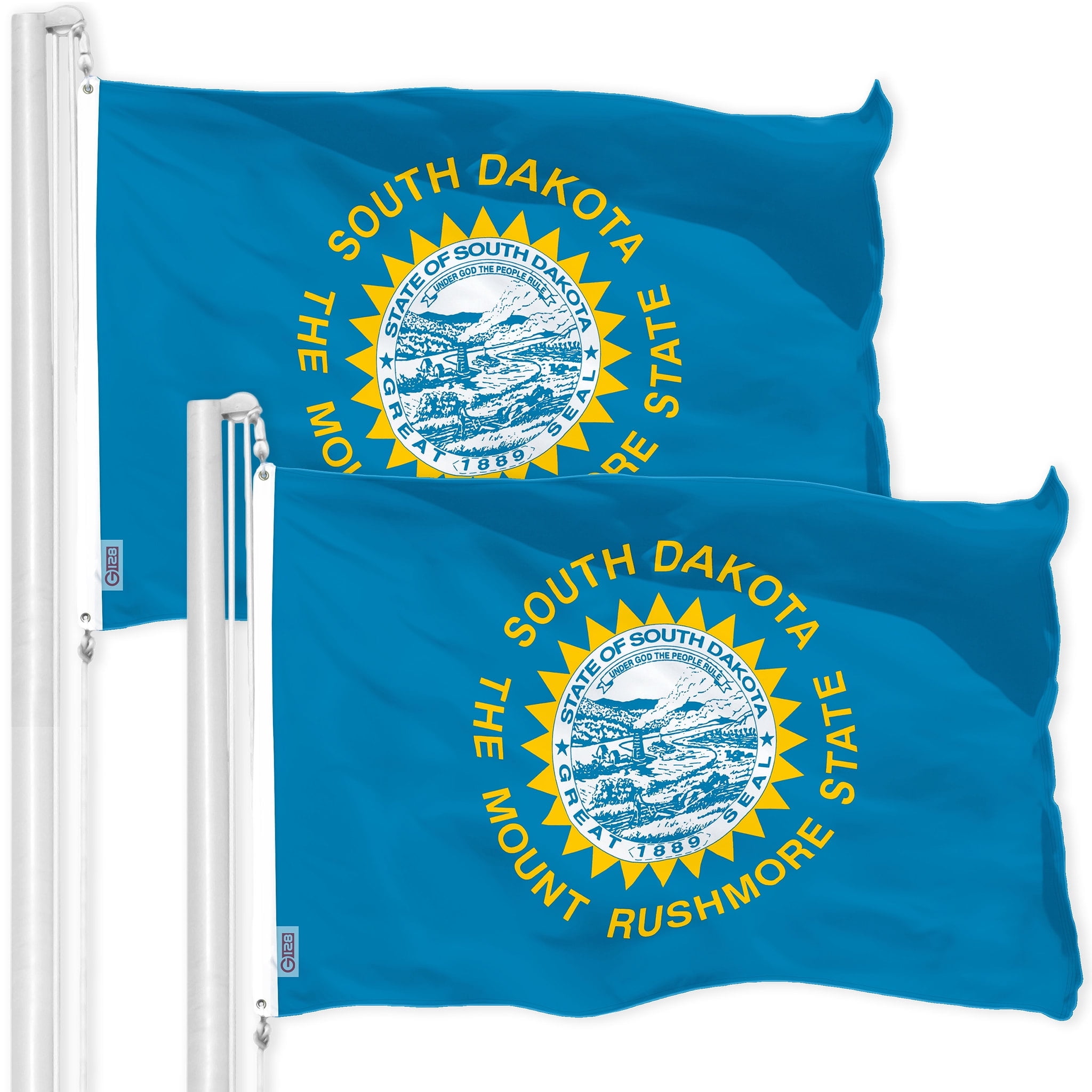G128 2 Pack: South Dakota SD State Flag | 3x5 Ft | Printed 150D ...