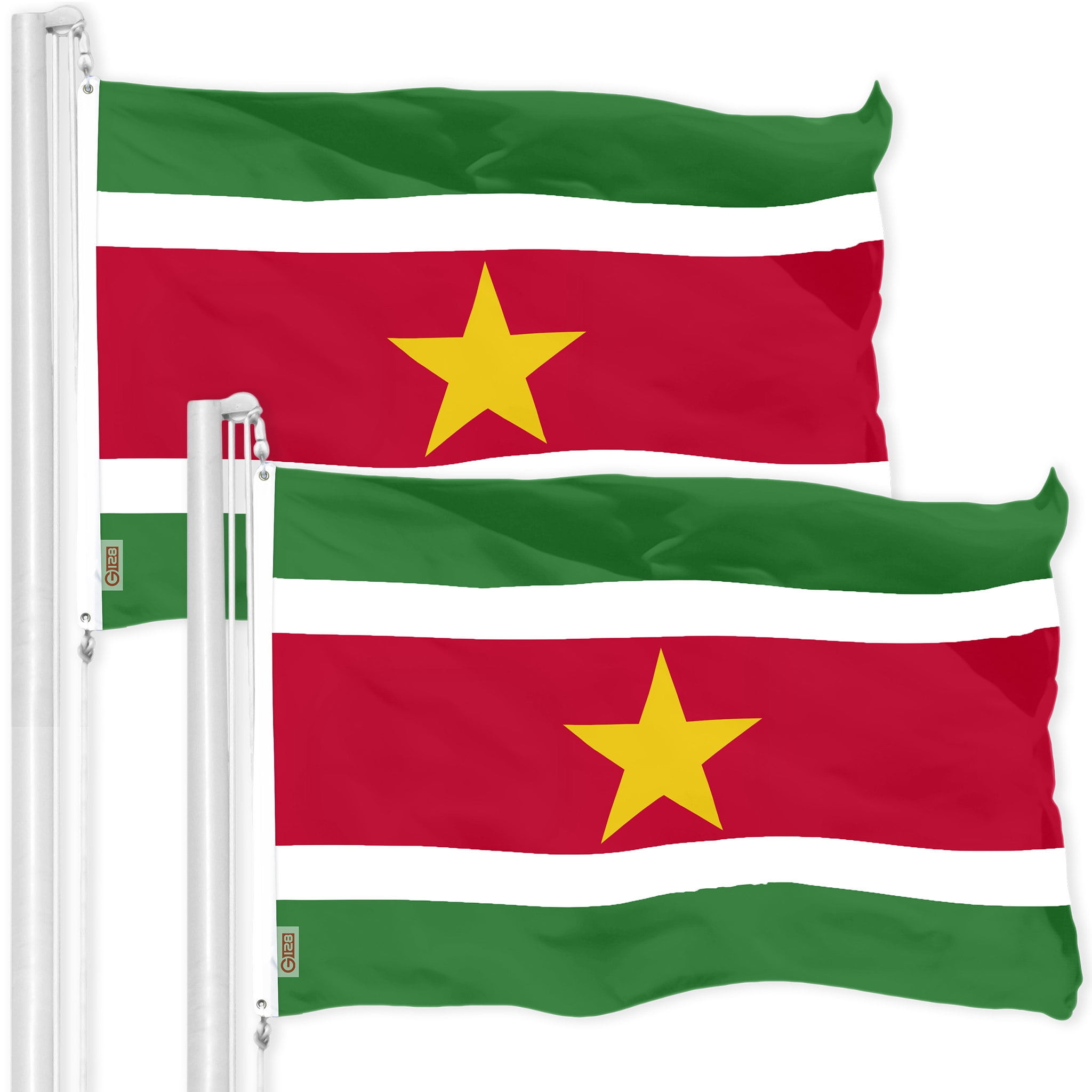 G128 2 Pack: Suriname Surinamese Flag | 3x5 Ft | LiteWeave Pro Series ...