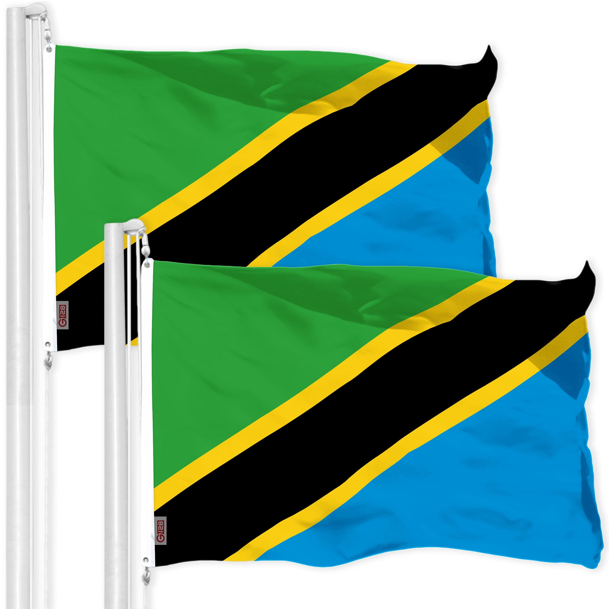 G128 2 Pack: Tanzania Tanzanian Flag | 3x5 Ft | LiteWeave Pro Series ...
