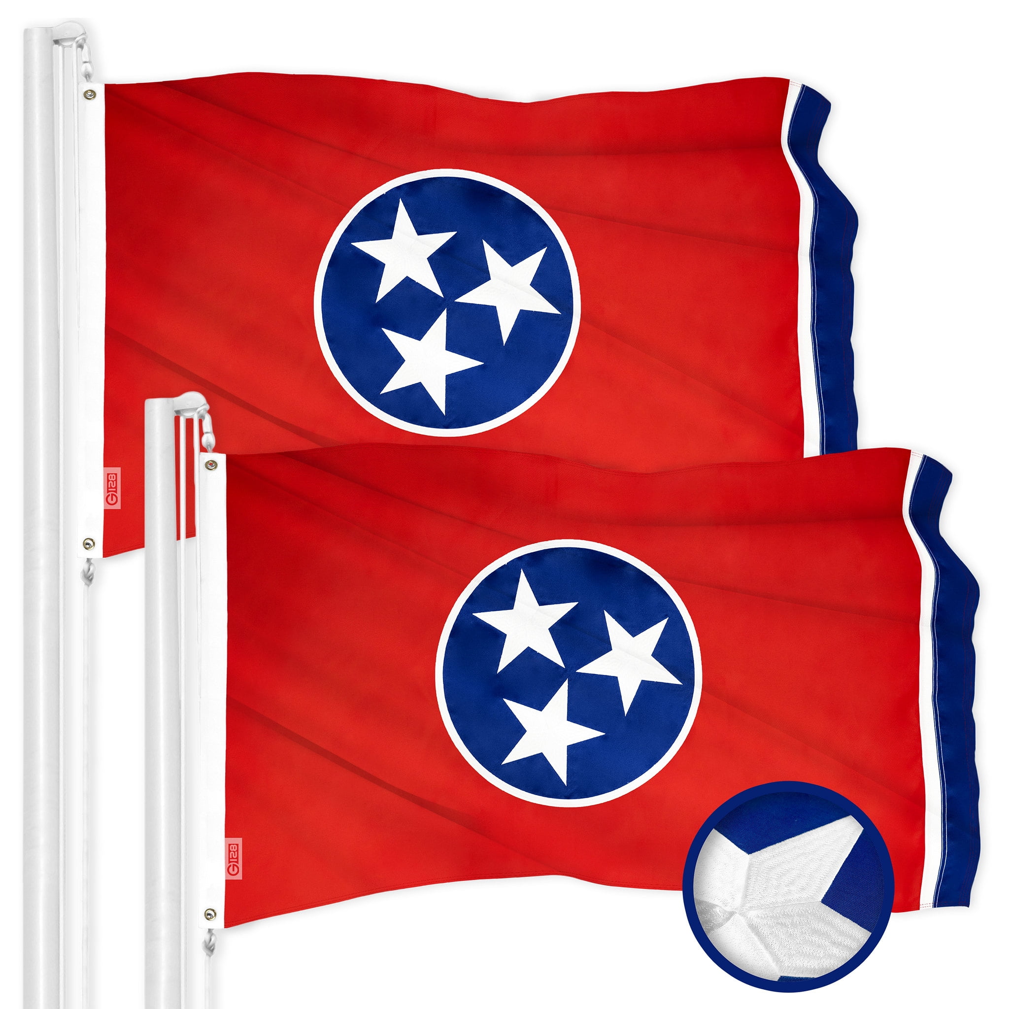 G128 2 Pack: Tennessee TN State Flag | 1x1.5 Ft | ToughWeave Series ...