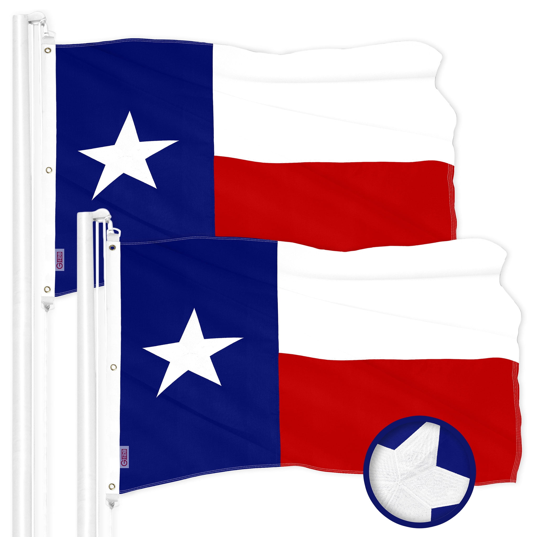 G128 2 Pack: Texas TX State Flag | 5x8 Ft | ToughWeave Series ...