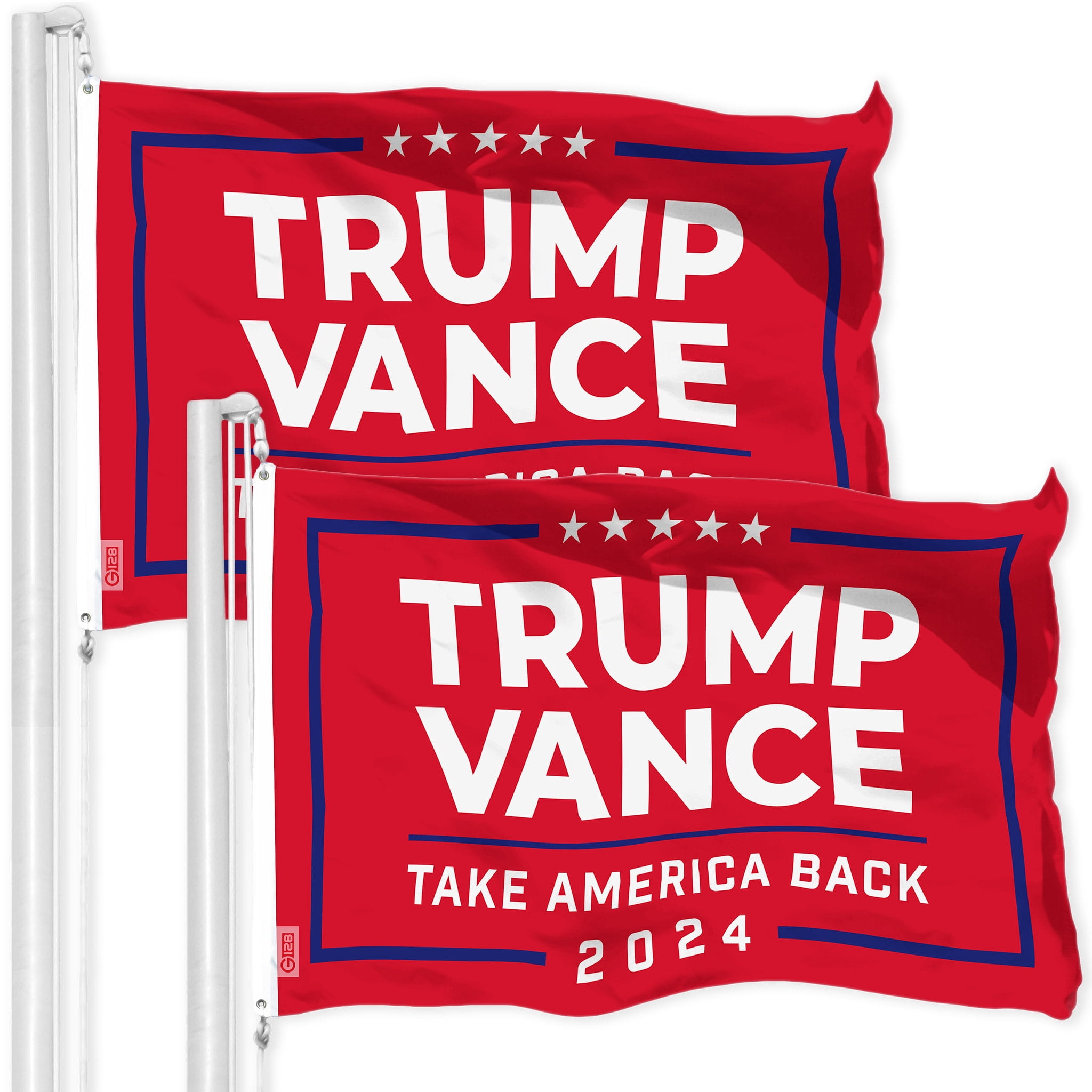 G128 2 Pack: Trump Vance 2024 Election Take America Back Red Flag | 3x5 ...