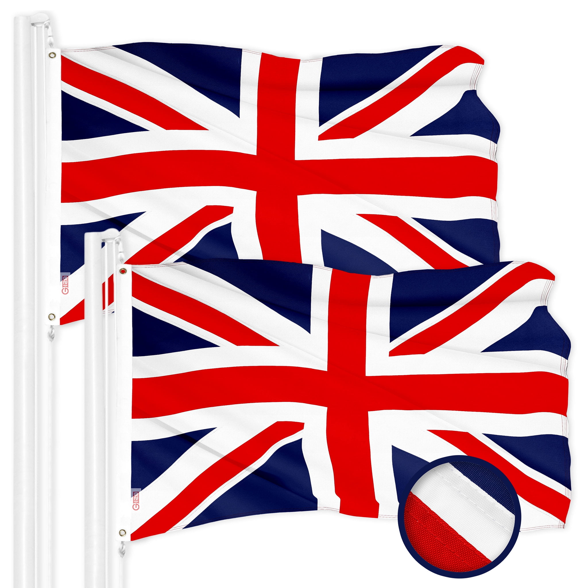 G128 2 Pack: UK United Kingdom Flag | 3x5 Ft | ToughWeave Series ...