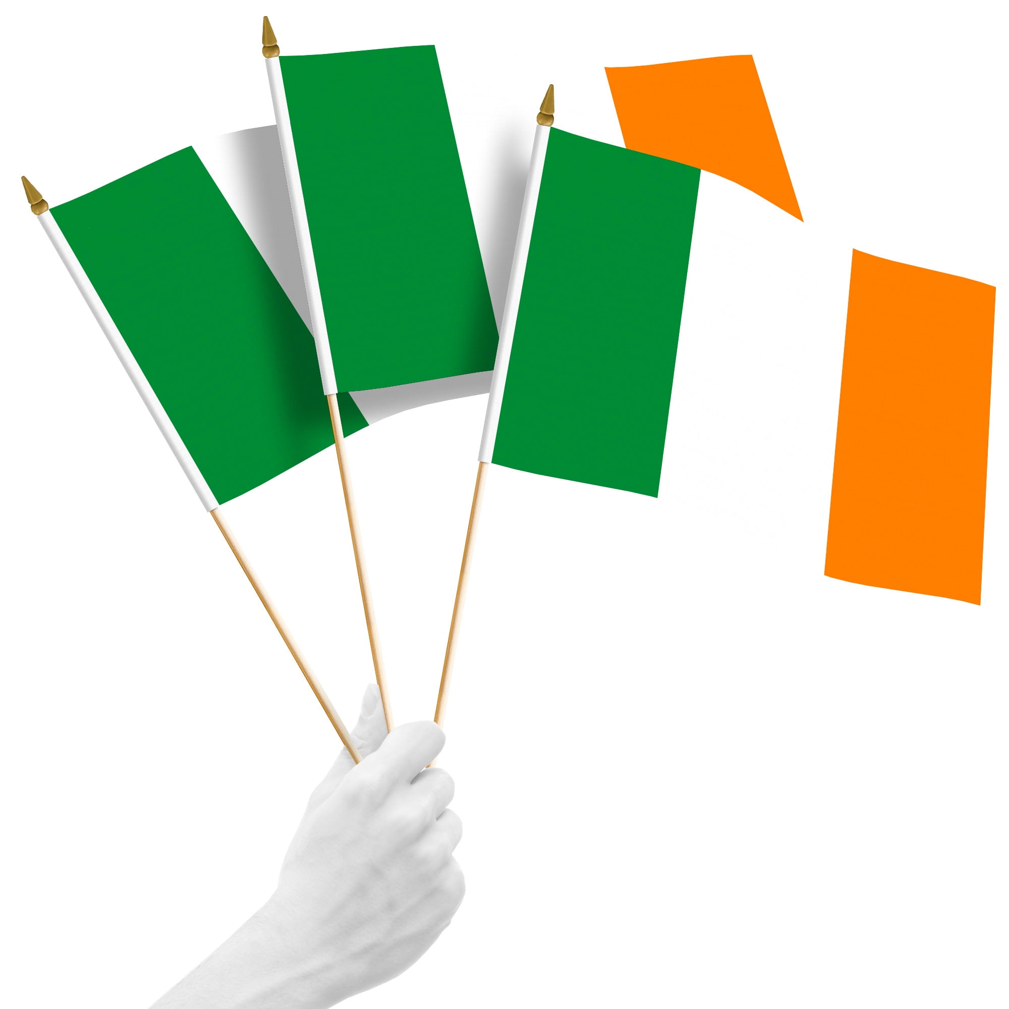 G128 24 Pack Handheld Ireland Irish Stick Flags | 12x18 In | Printed ...