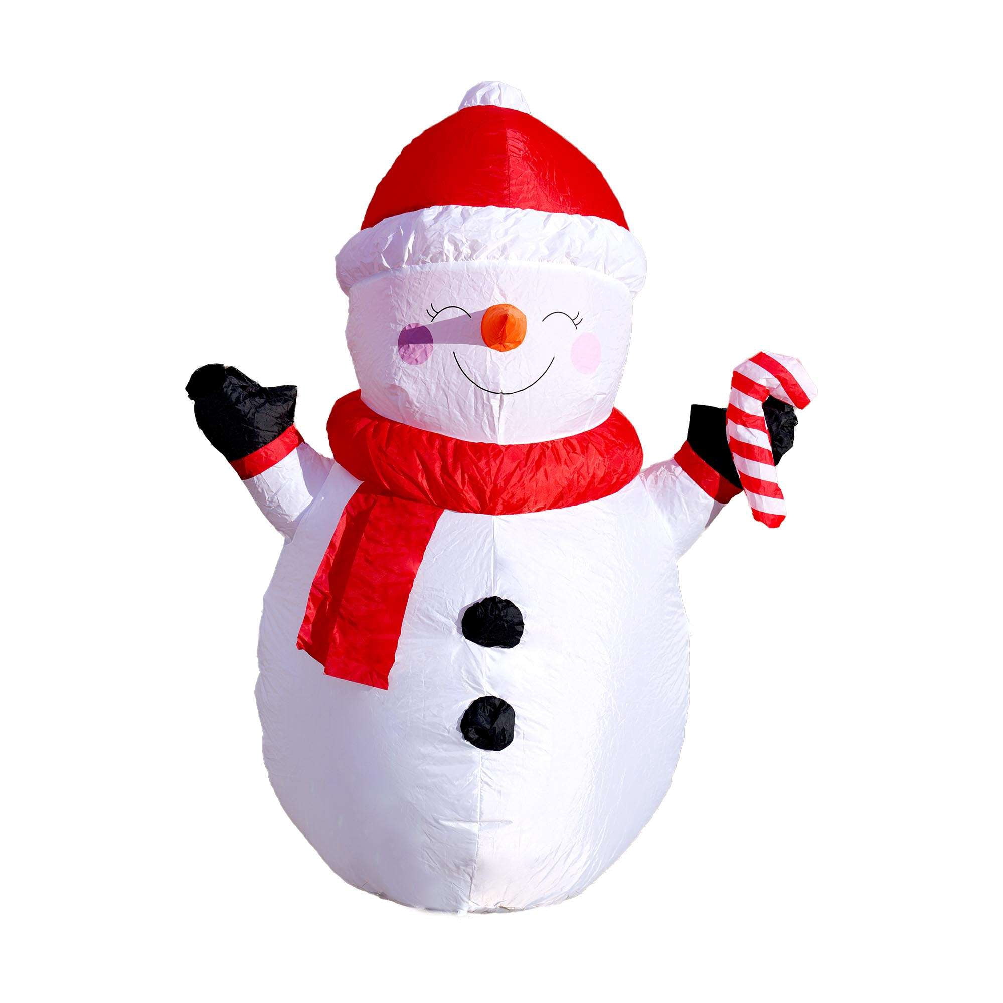 G128 3.5 ft H Snowman with Candy Canes Christmas Inflatable Decor with ...
