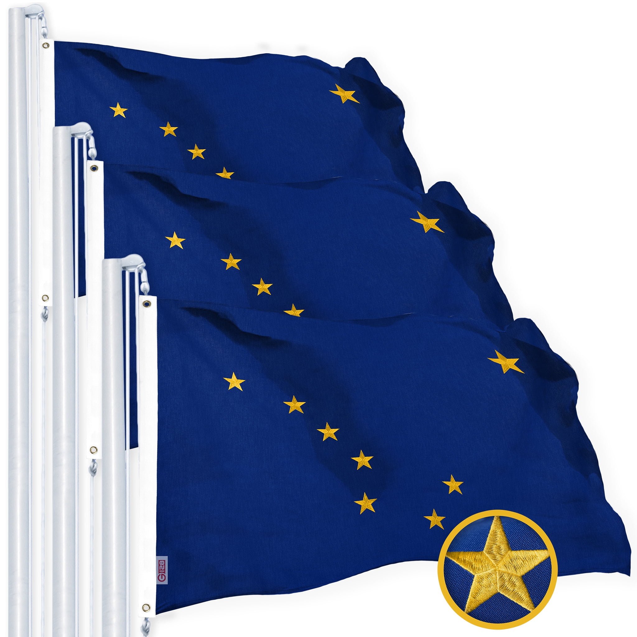 G128 3 Pack: Alaska AK State Flag | 2x3 Ft | StormFlyer Series ...