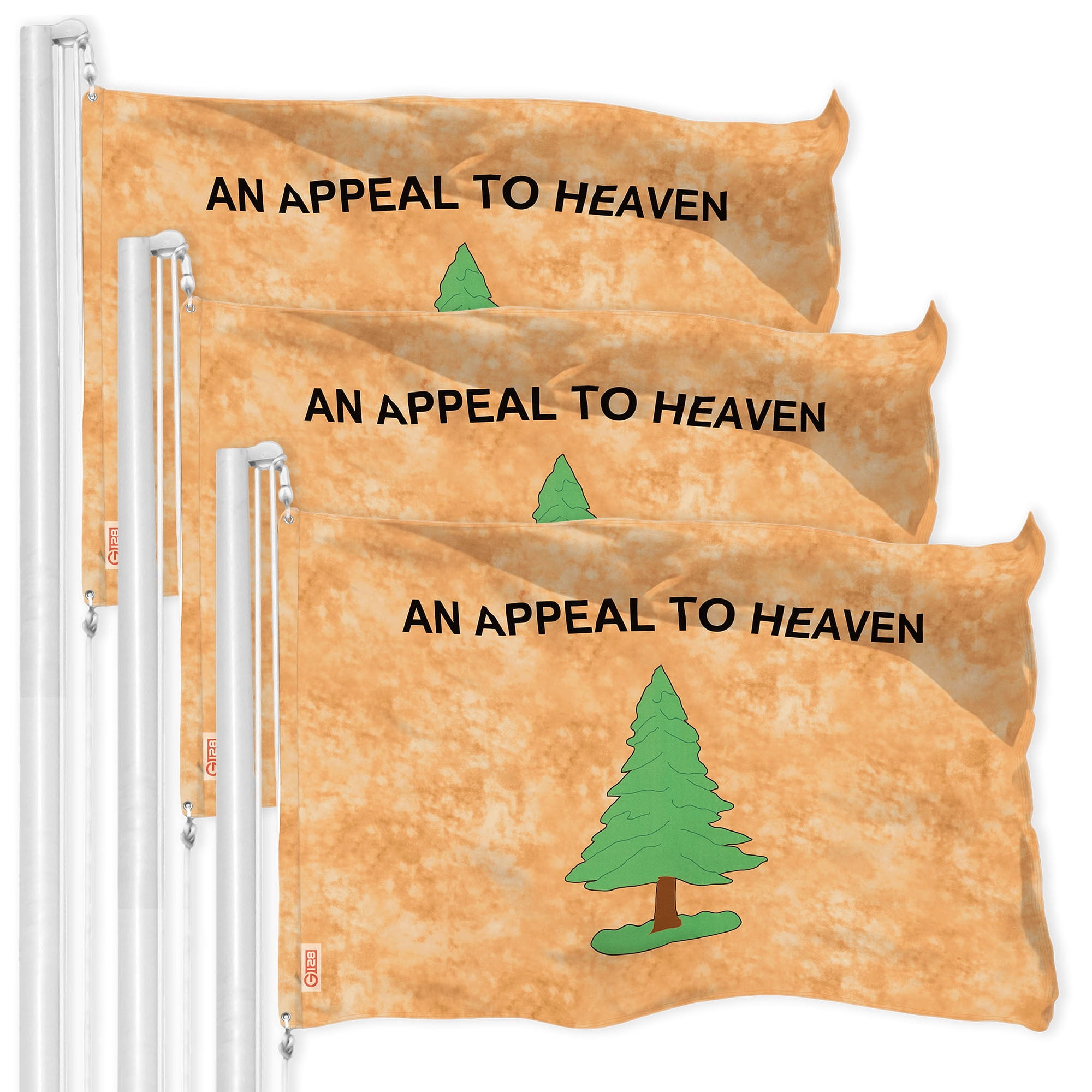 G128 3 Pack: An Appeal to Heaven Tea-Stained Flag | 3x5 Ft | LiteWeave ...