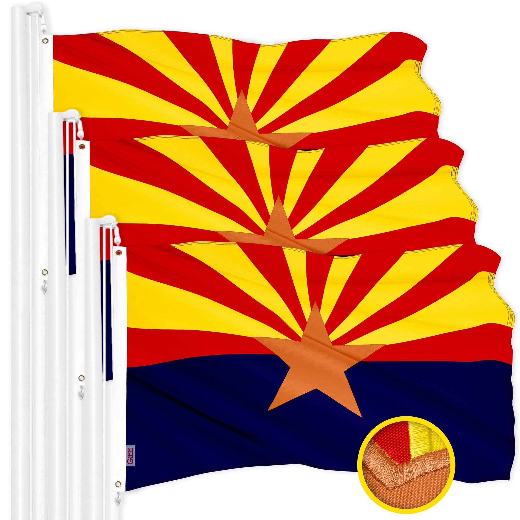 G128 3 Pack: Arizona AZ State Flag | 3x5 Ft | ToughWeave Series ...