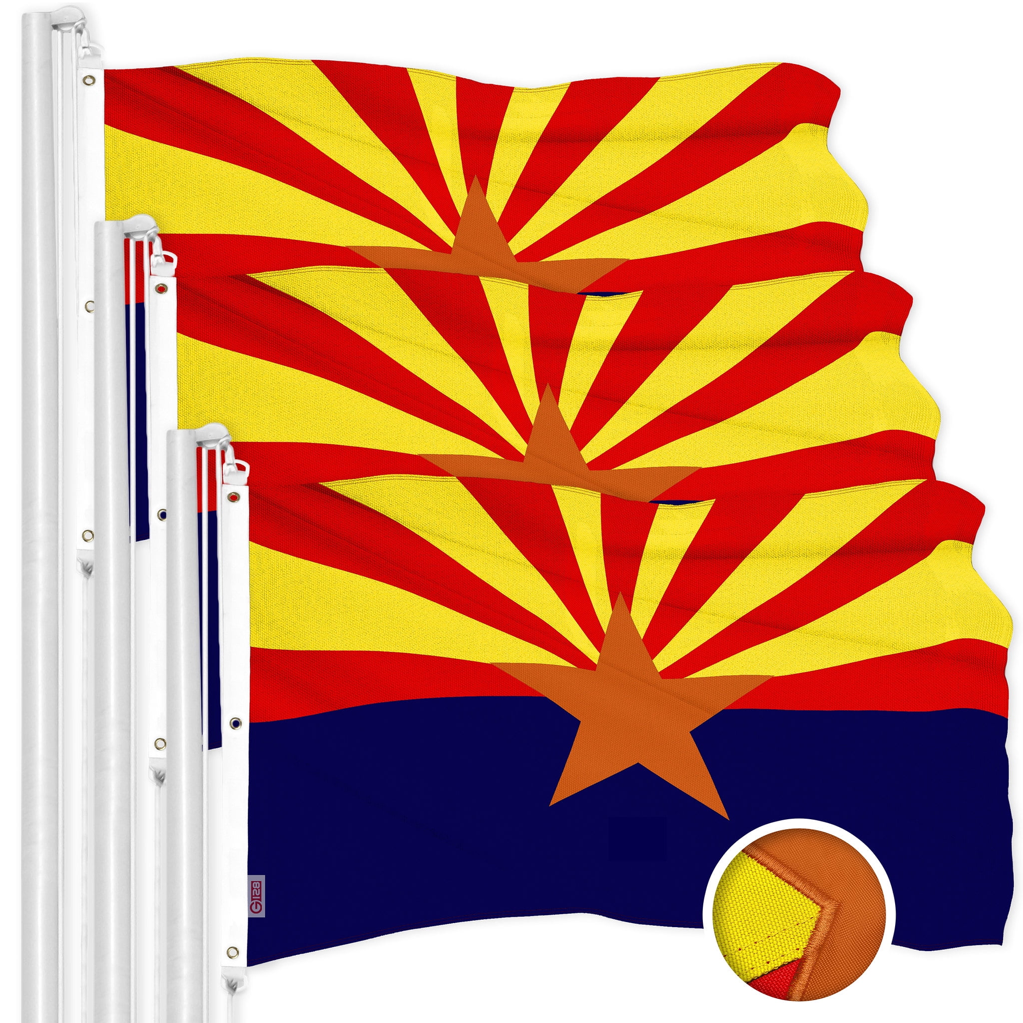 G128 3 Pack: Arizona AZ State Flag | 6x10 Ft | ToughWeave Series ...