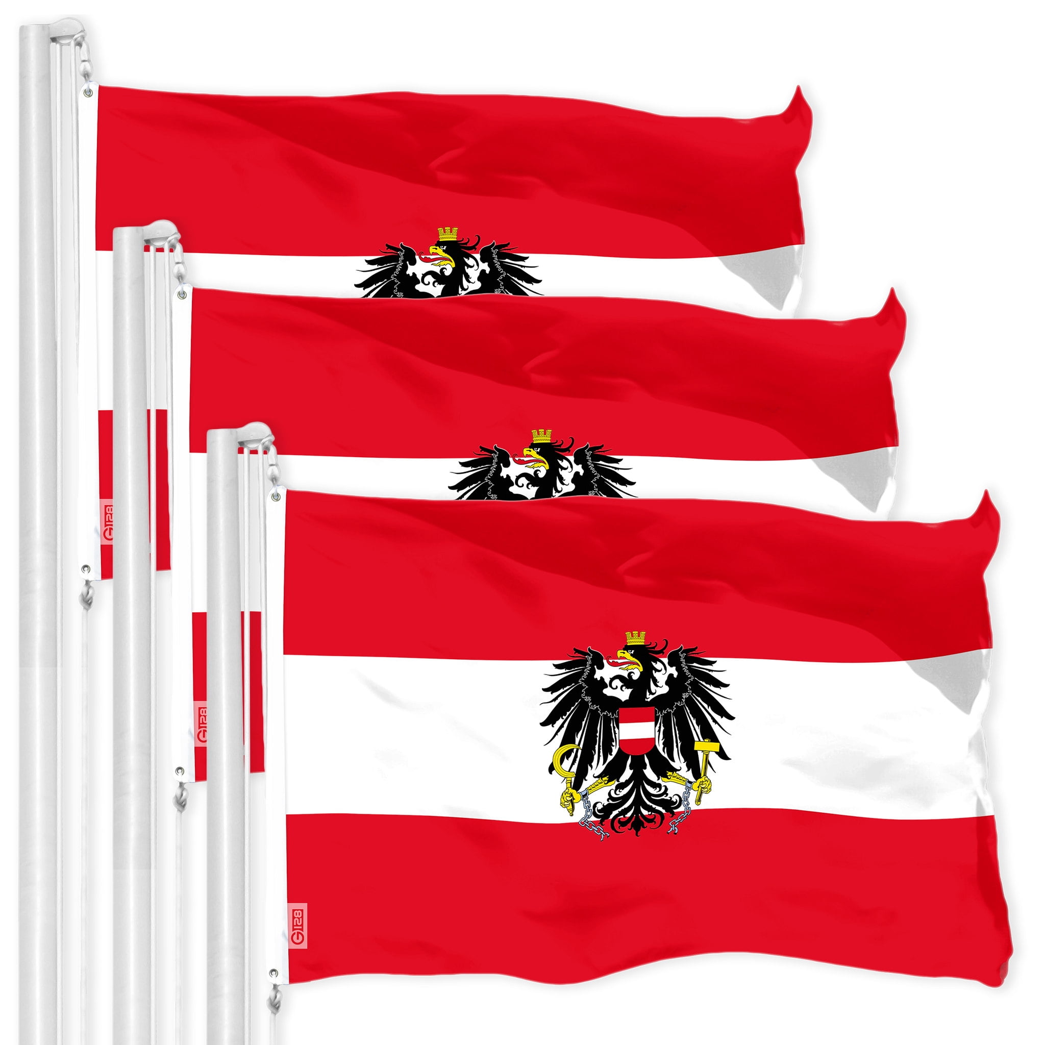 G128 3 Pack: Austria Austrian Coat of Arms Flag | 3x5 Ft | LiteWeave ...